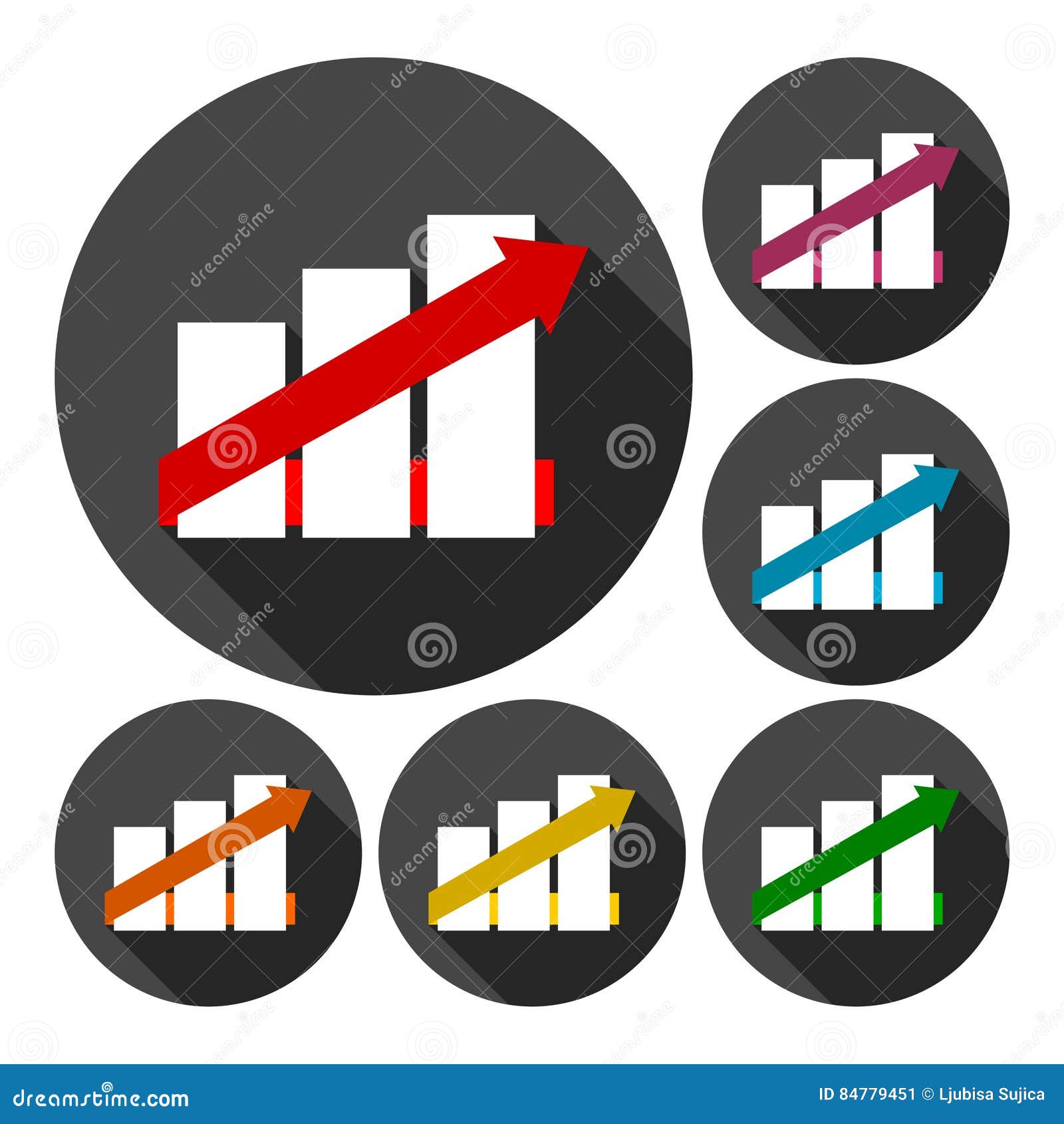 Business graph icons set stock vector. Illustration of chart - 84779451