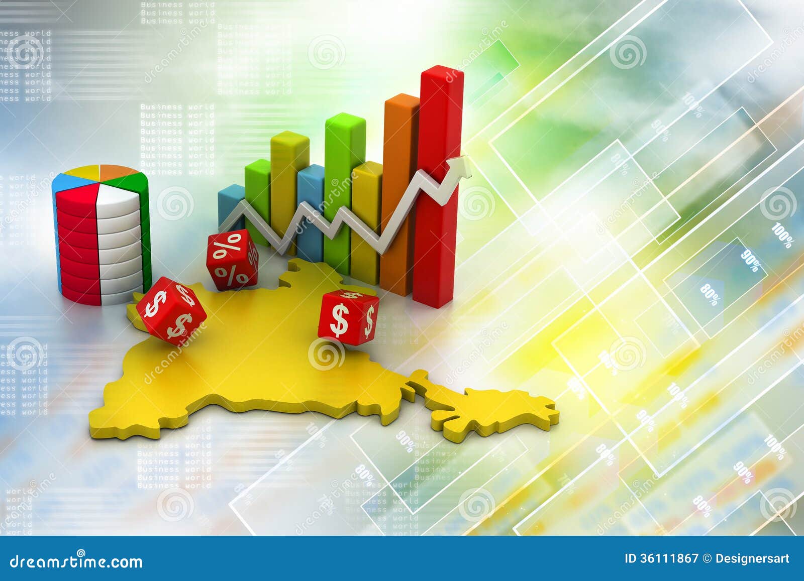 Business Graph with India Map Stock Illustration - Illustration of ...