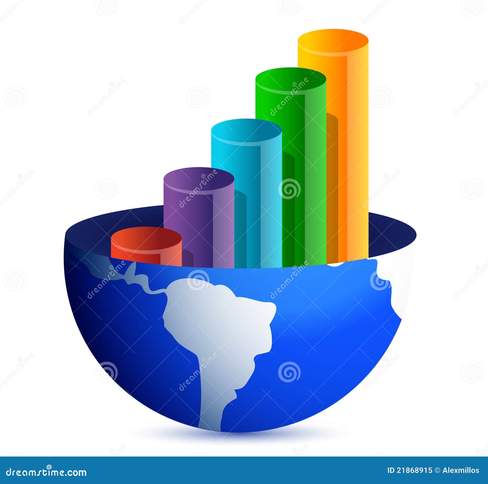 Business Graph Inside a Globe Stock Vector - Illustration of group ...