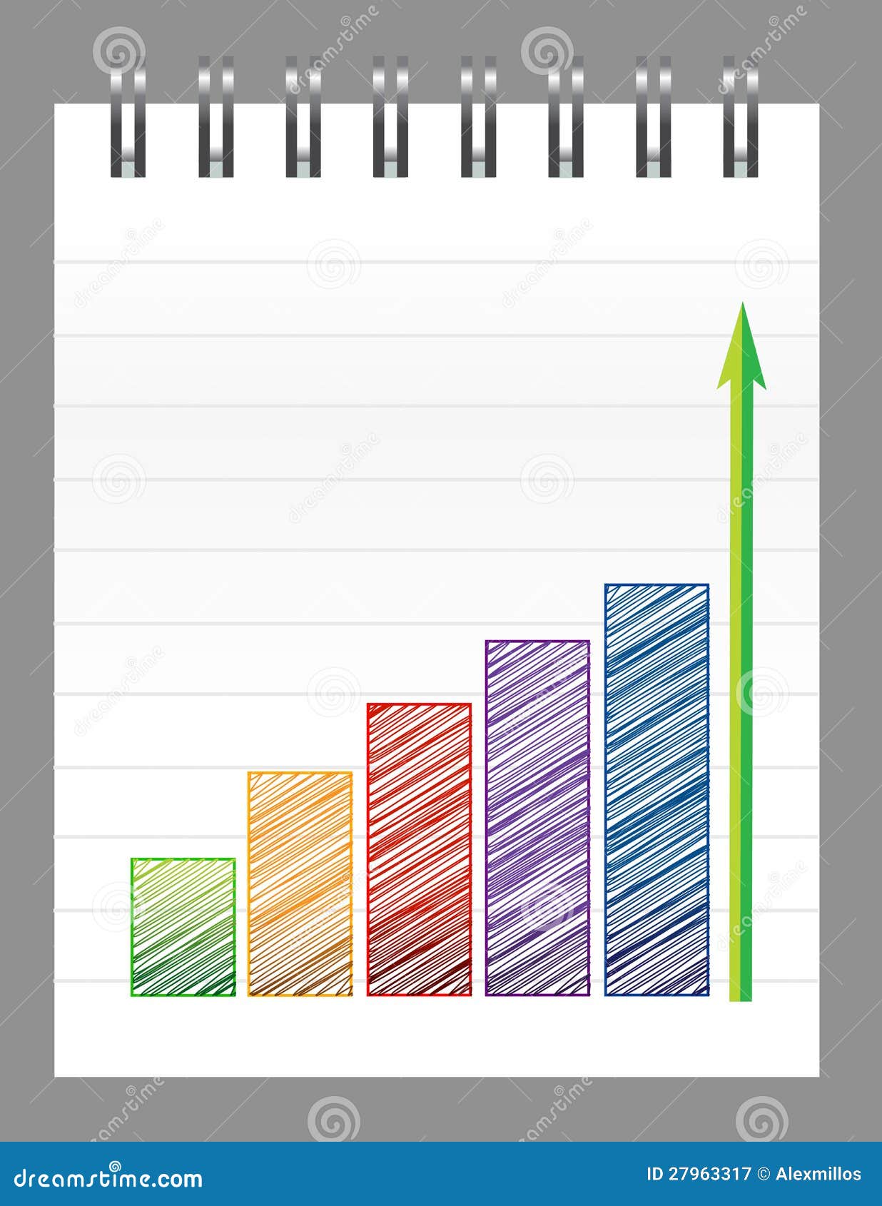 Business Graph on a Notepad Stock Illustration - Illustration of icons ...