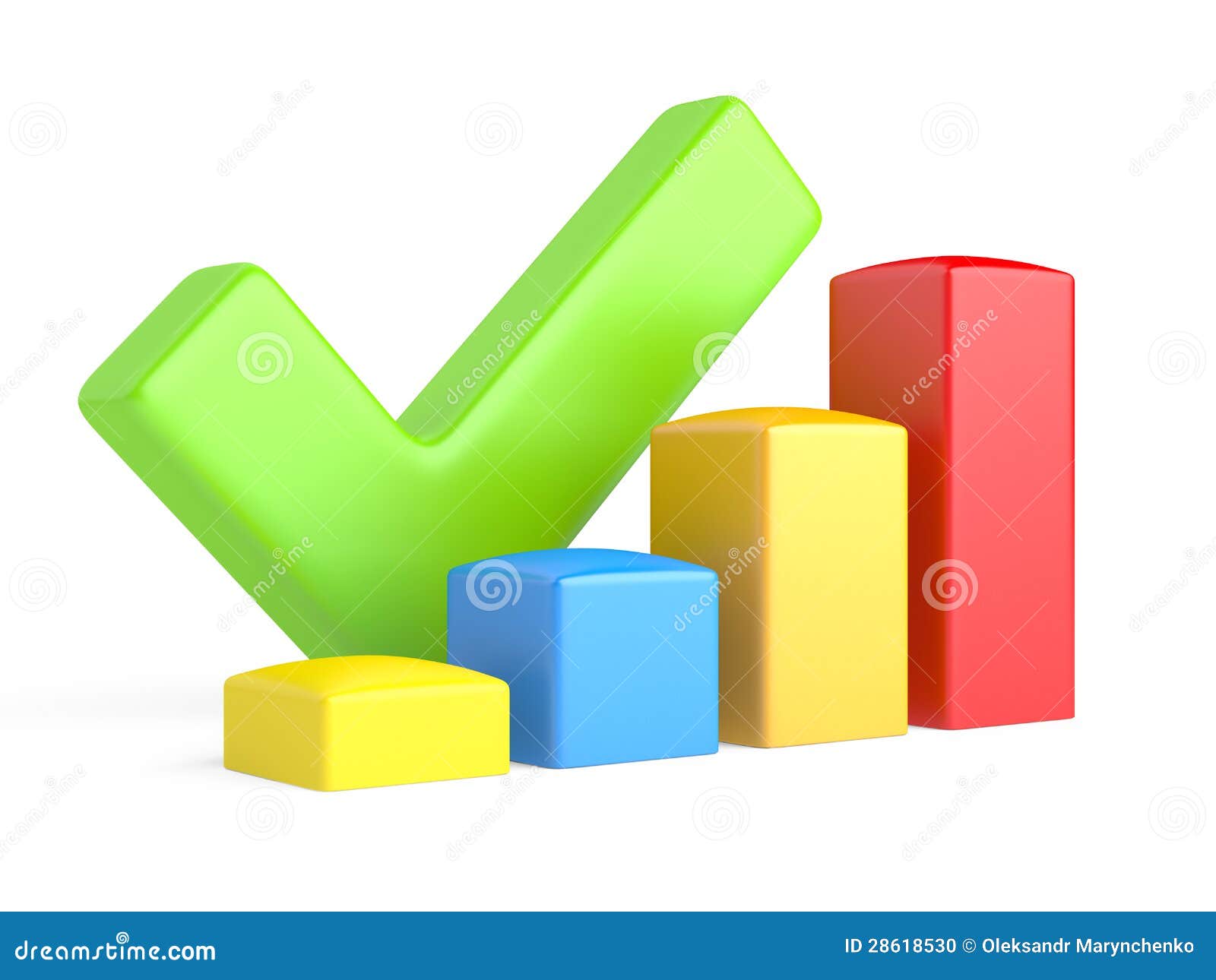 Business Graph an OK Symbol Stock Illustration - Illustration of ...