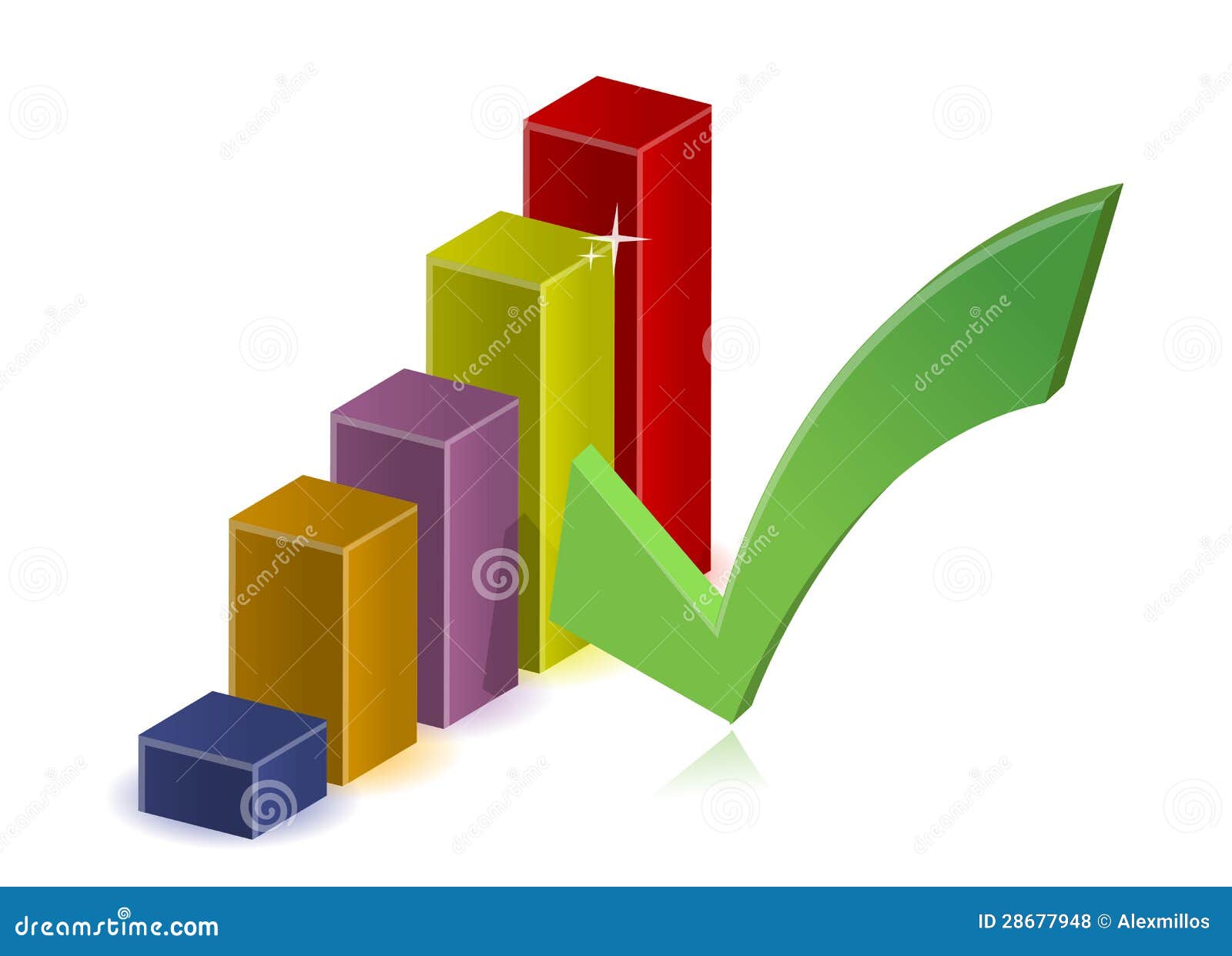Business Graph an OK Symbol Stock Illustration - Illustration of ...