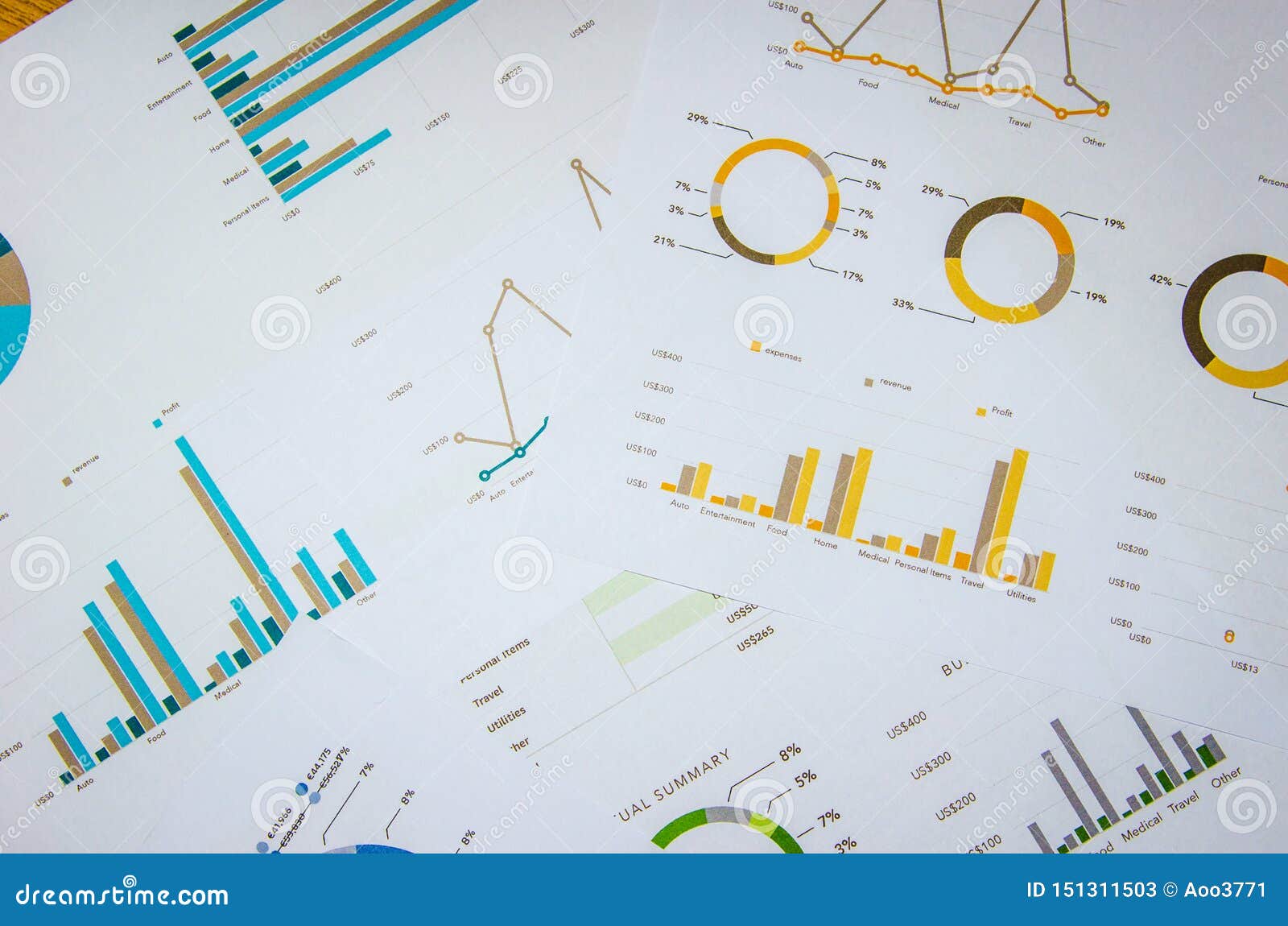 Business graph paperwork stock image. Image of collage - 151311503