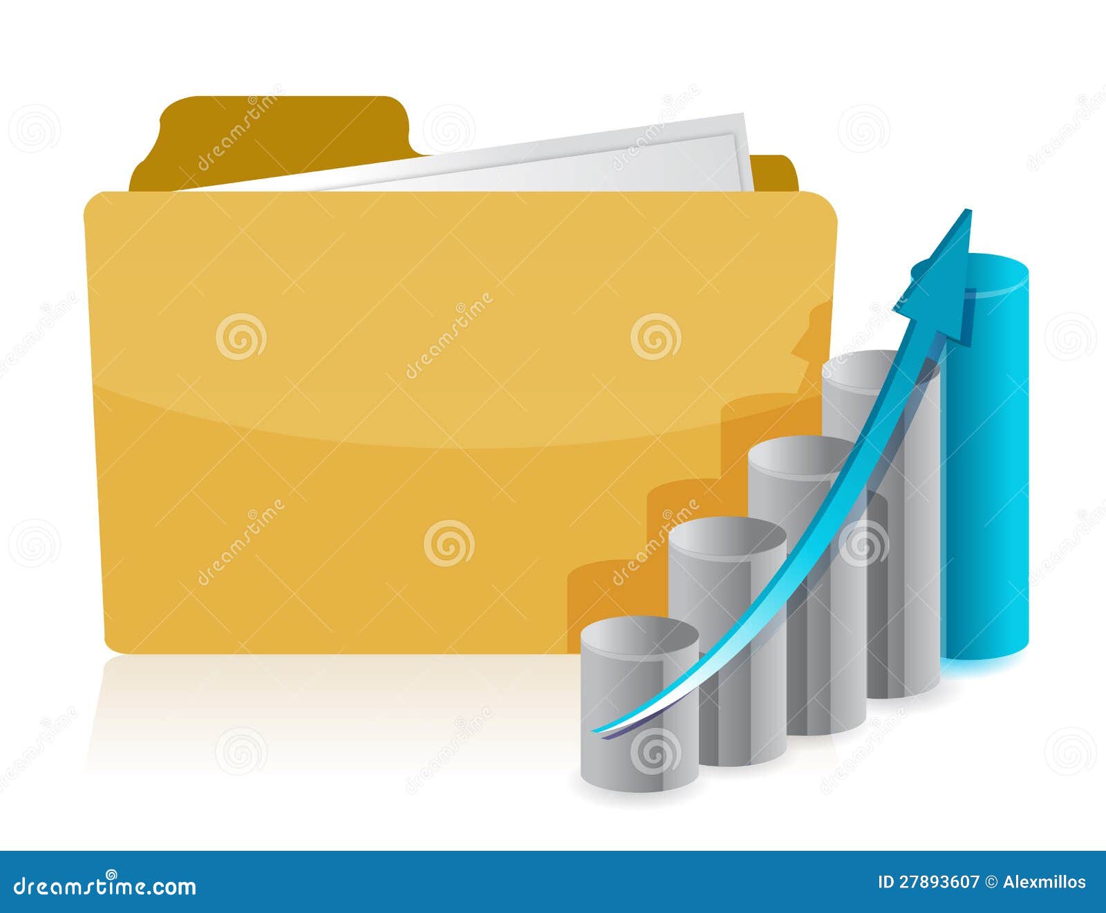Business Graph Paperwork Folder Stock Illustration - Illustration of ...