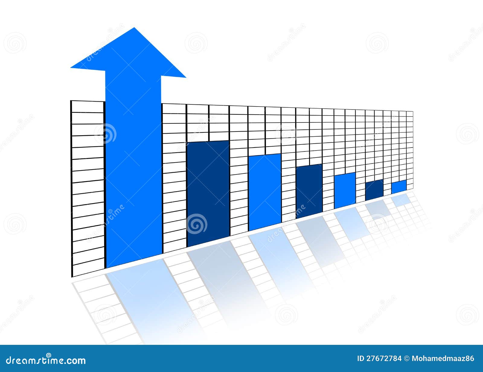 Business Graph Pointing Upwards Stock Illustration - Illustration of ...