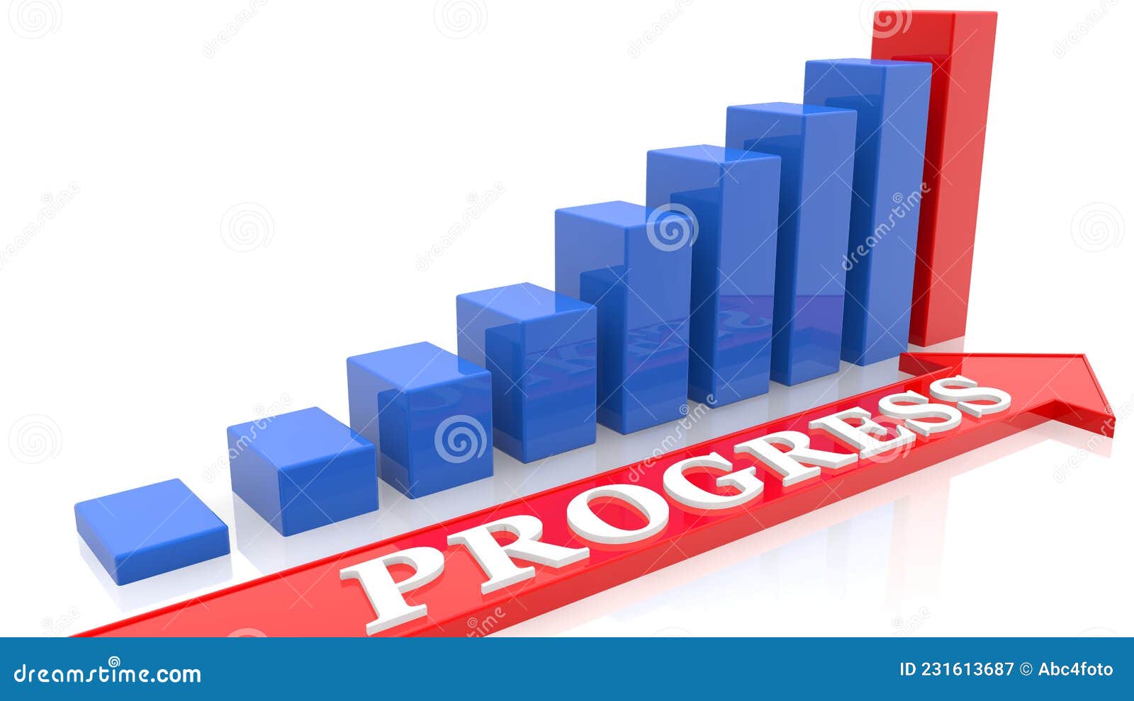 Business Graph with Progress Concept Stock Illustration - Illustration ...
