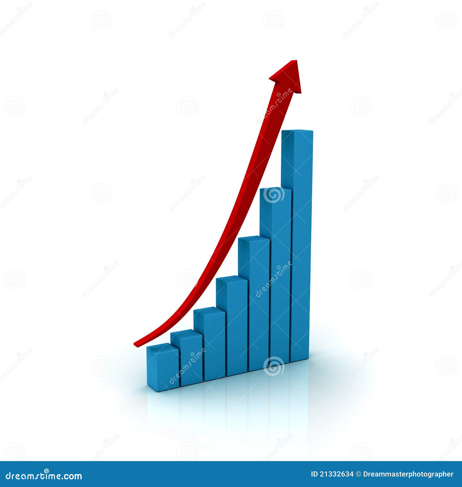 Business Graph with Rising Arrow Stock Illustration - Illustration of ...