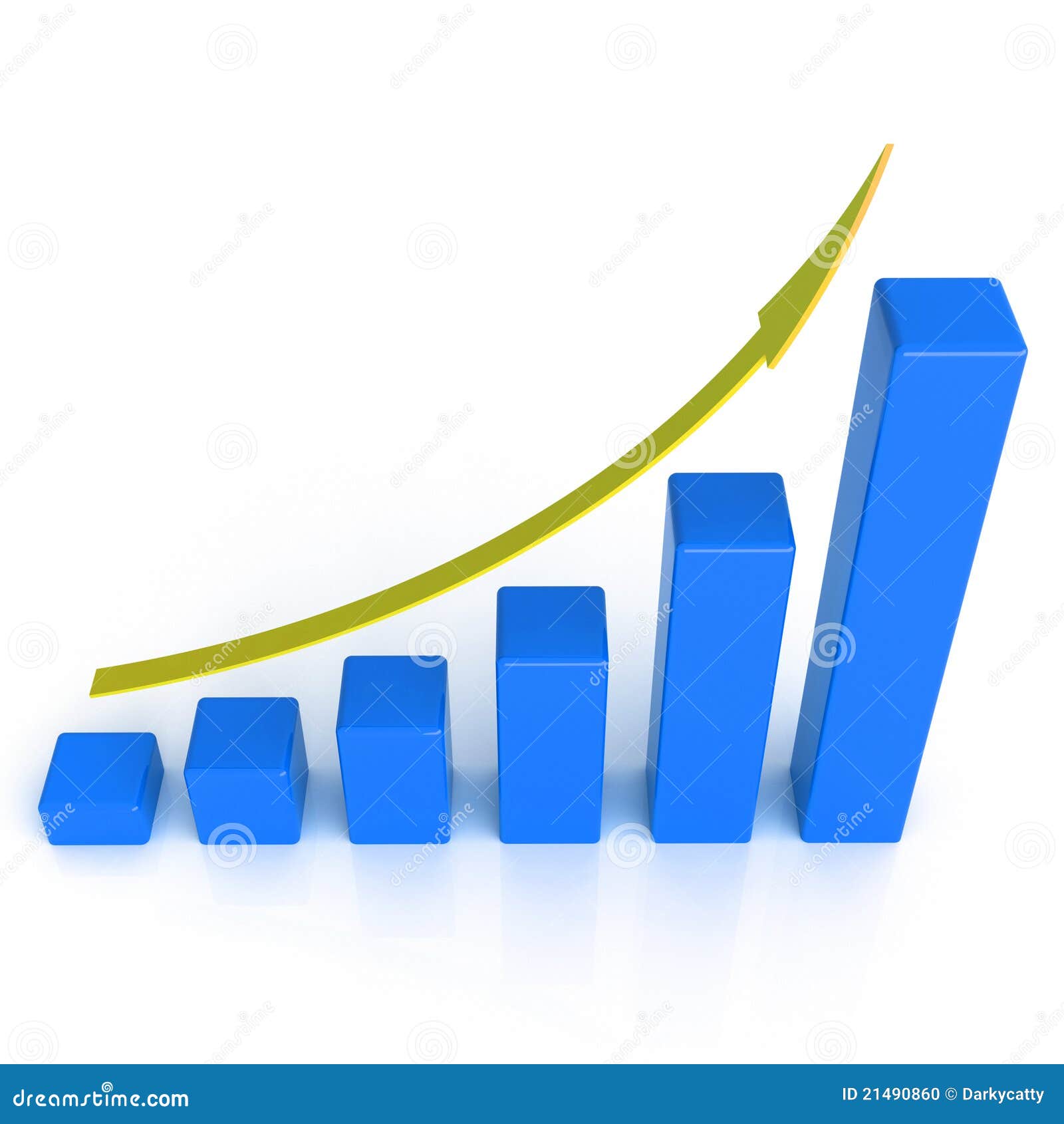 Business Graph with Rising Arrow Stock Illustration - Illustration of ...