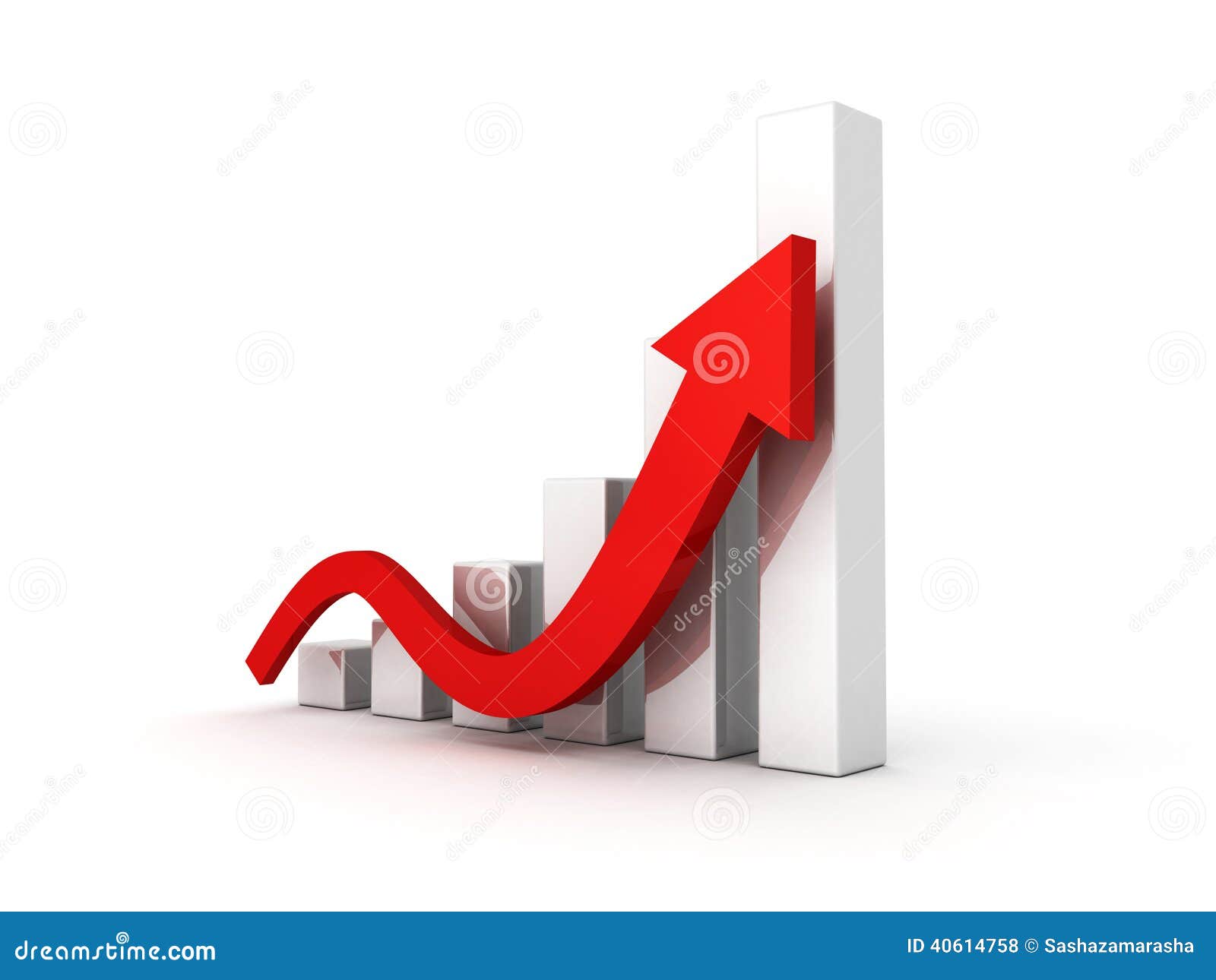 Business Graph with Rising Up Arrow Stock Illustration - Illustration ...