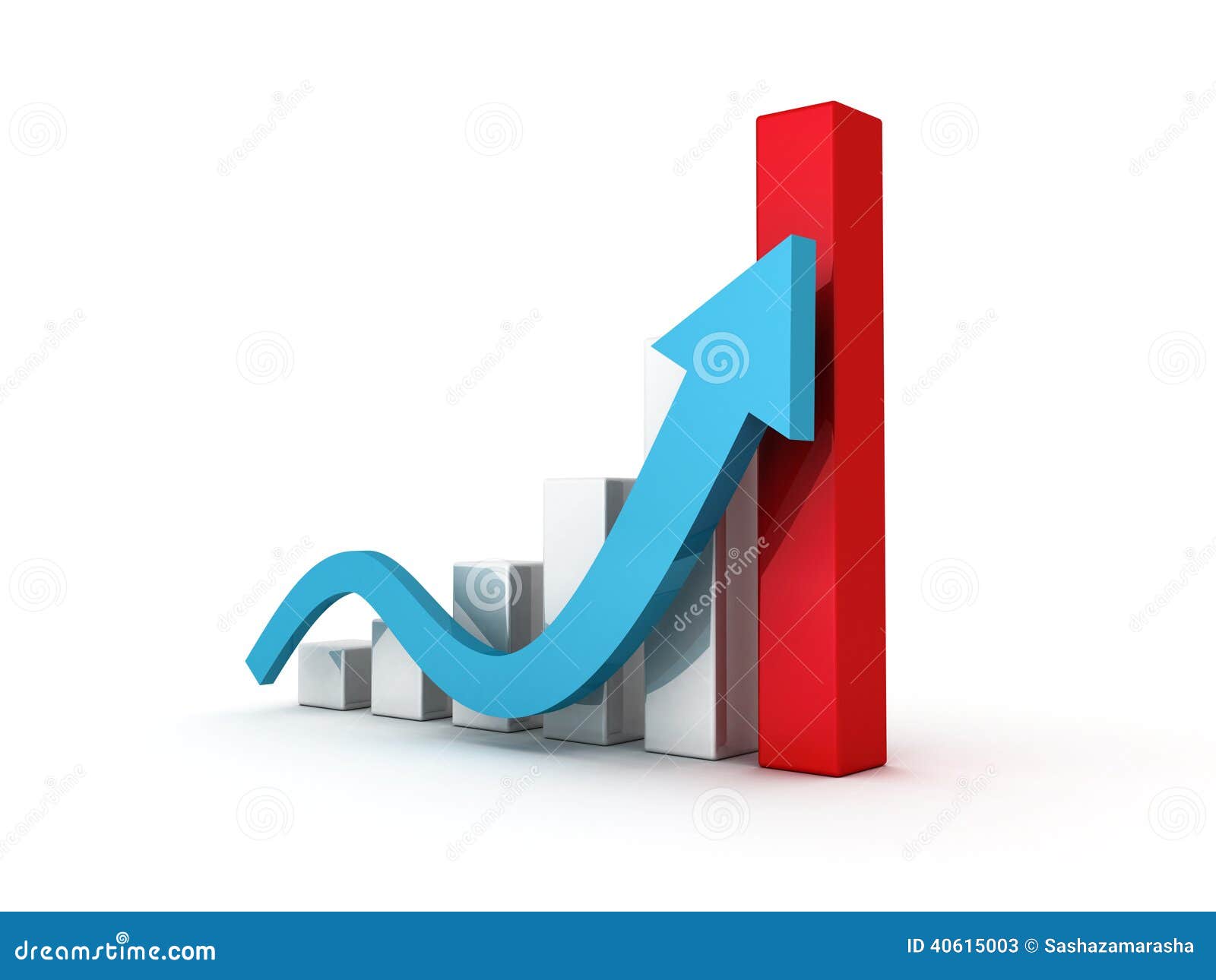 Business Graph with Rising Up Arrow Stock Illustration - Illustration ...