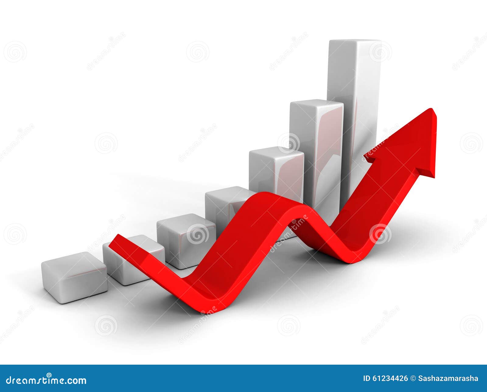 Business Graph with Rising Up Arrow Stock Illustration - Illustration ...