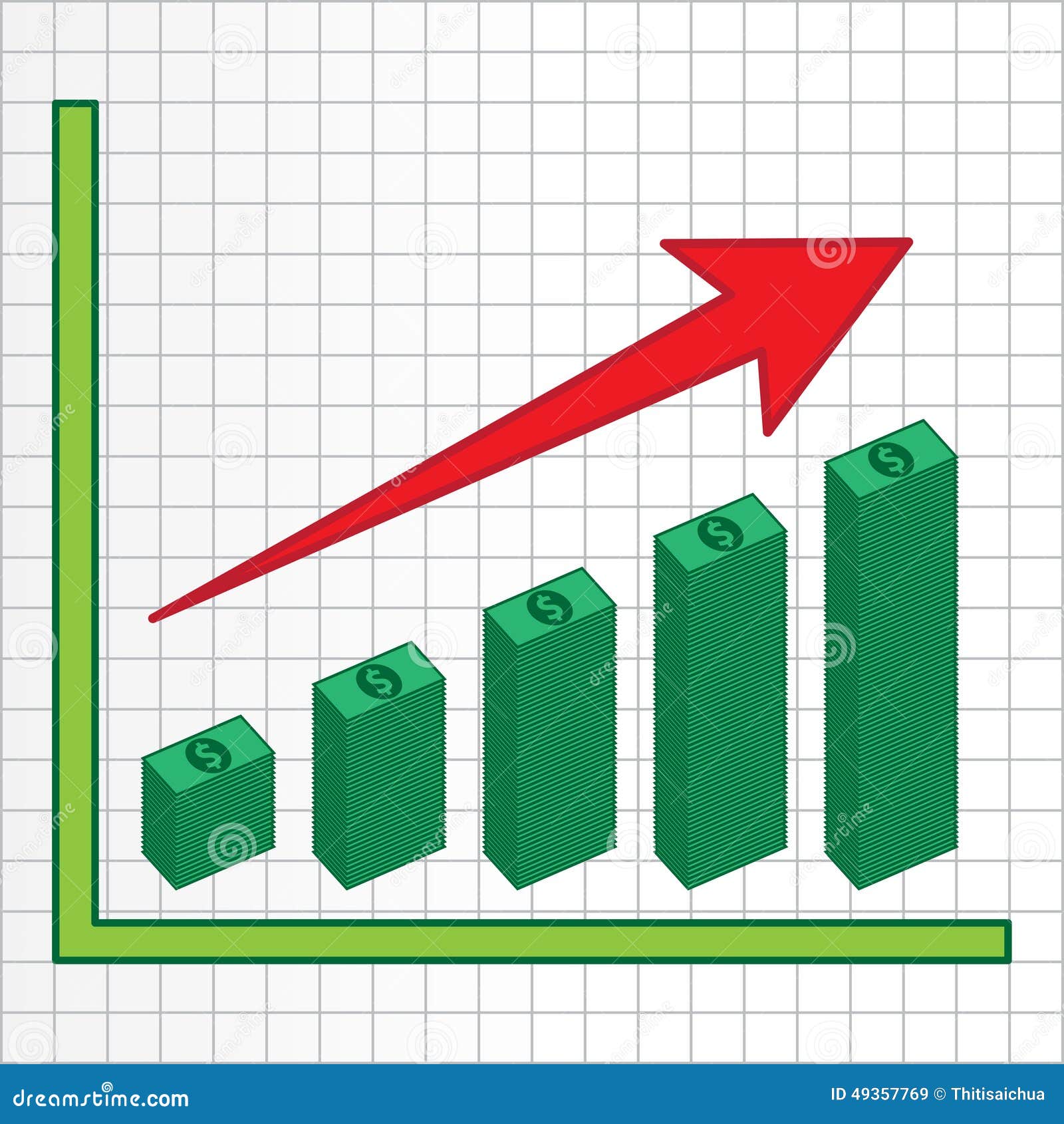 Business Graph Rising, Vector Work Stock Vector - Illustration of ...