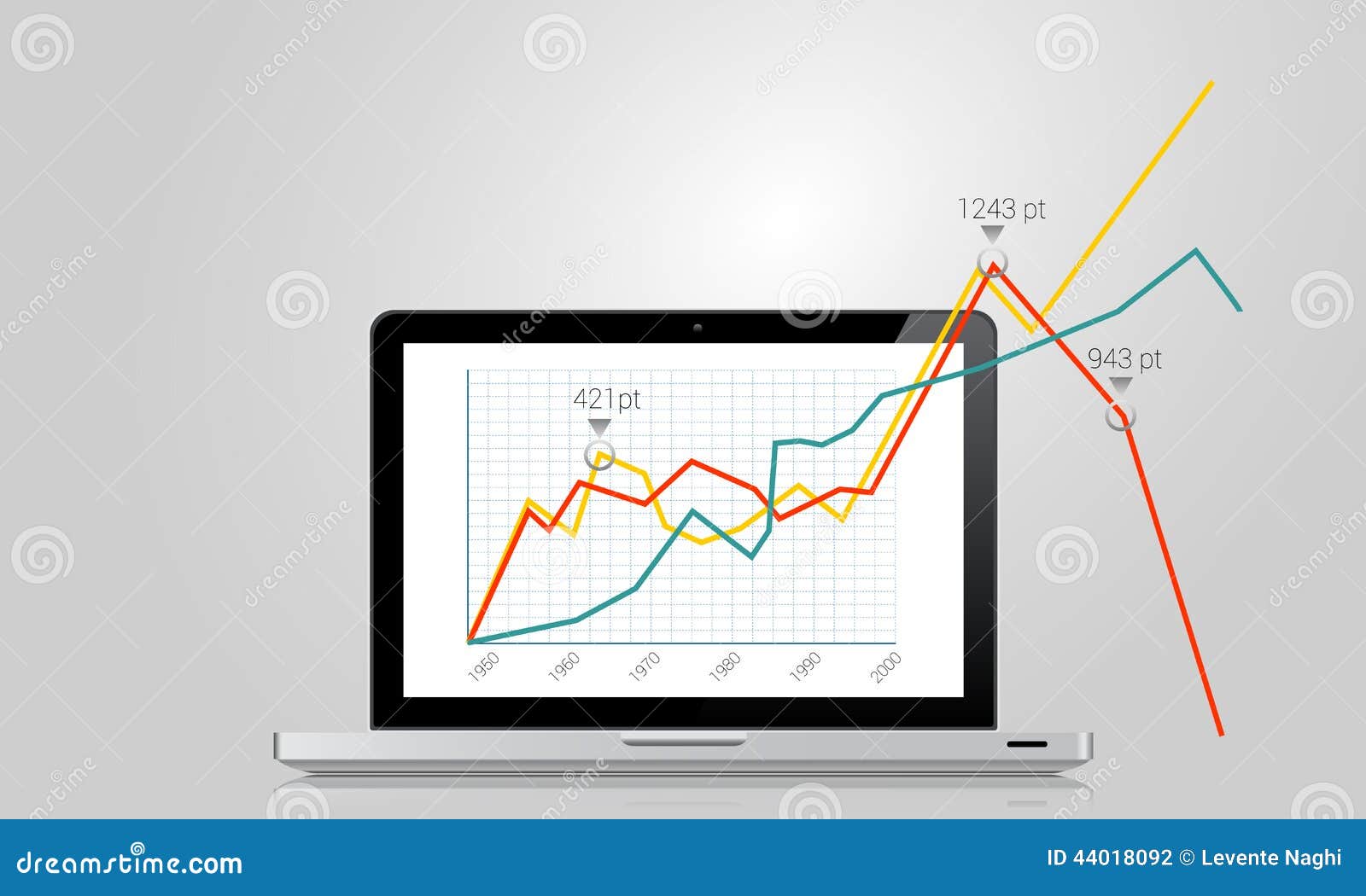 Business graph stock vector. Illustration of vector, time - 44018092