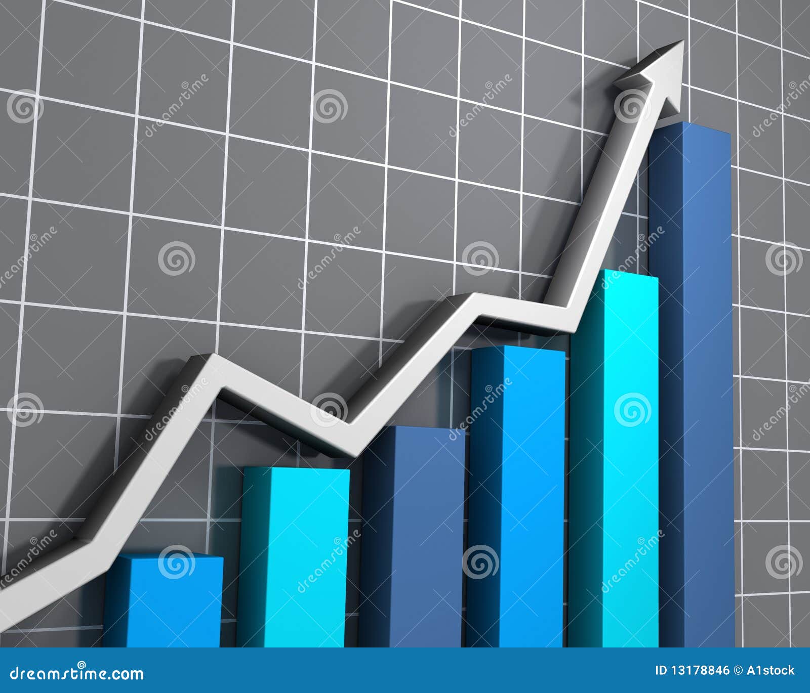 Business Graph Showing Growth Stock Illustration - Illustration of ...