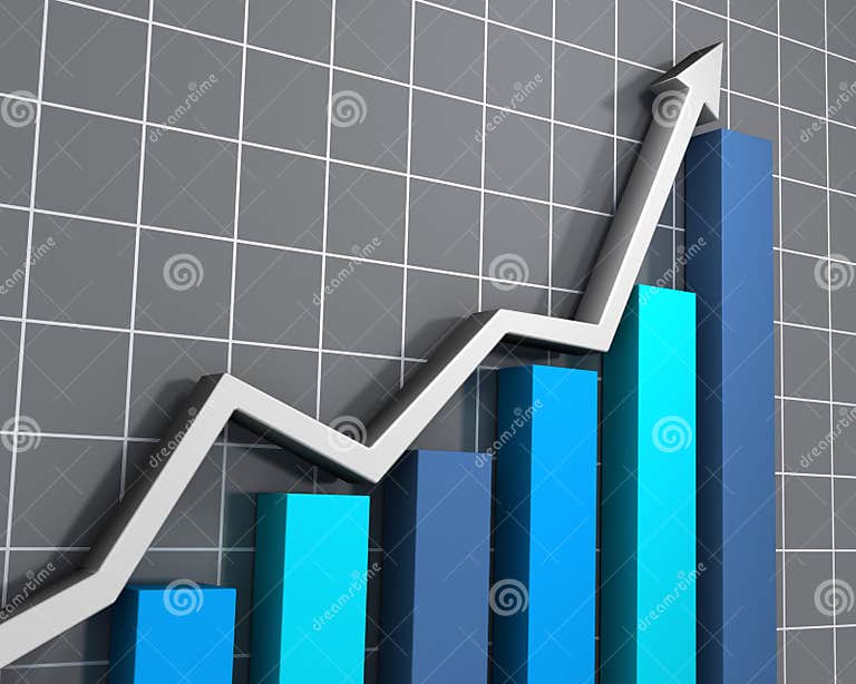 Business Graph Showing Growth Stock Illustration - Illustration of ...