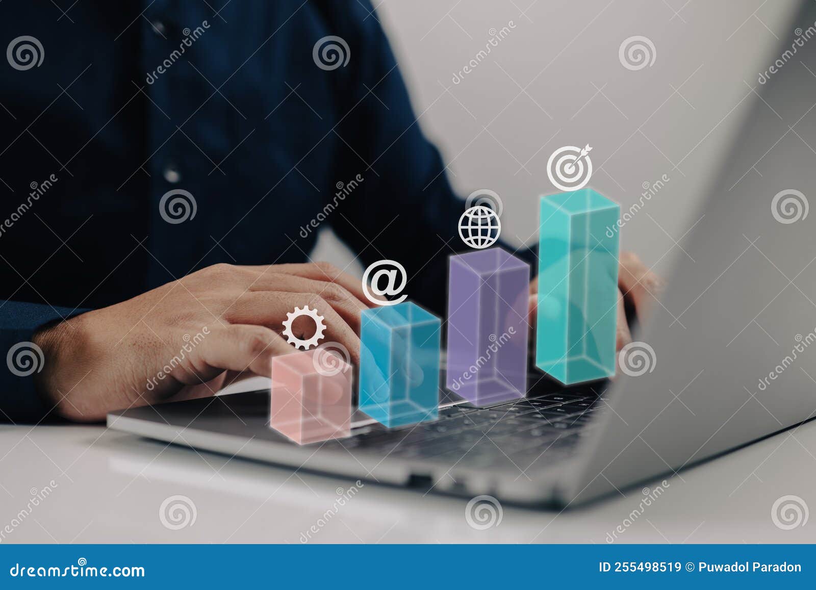 Business Graph Statistics. Achieved Goals. Solution, Marketing, Goal ...