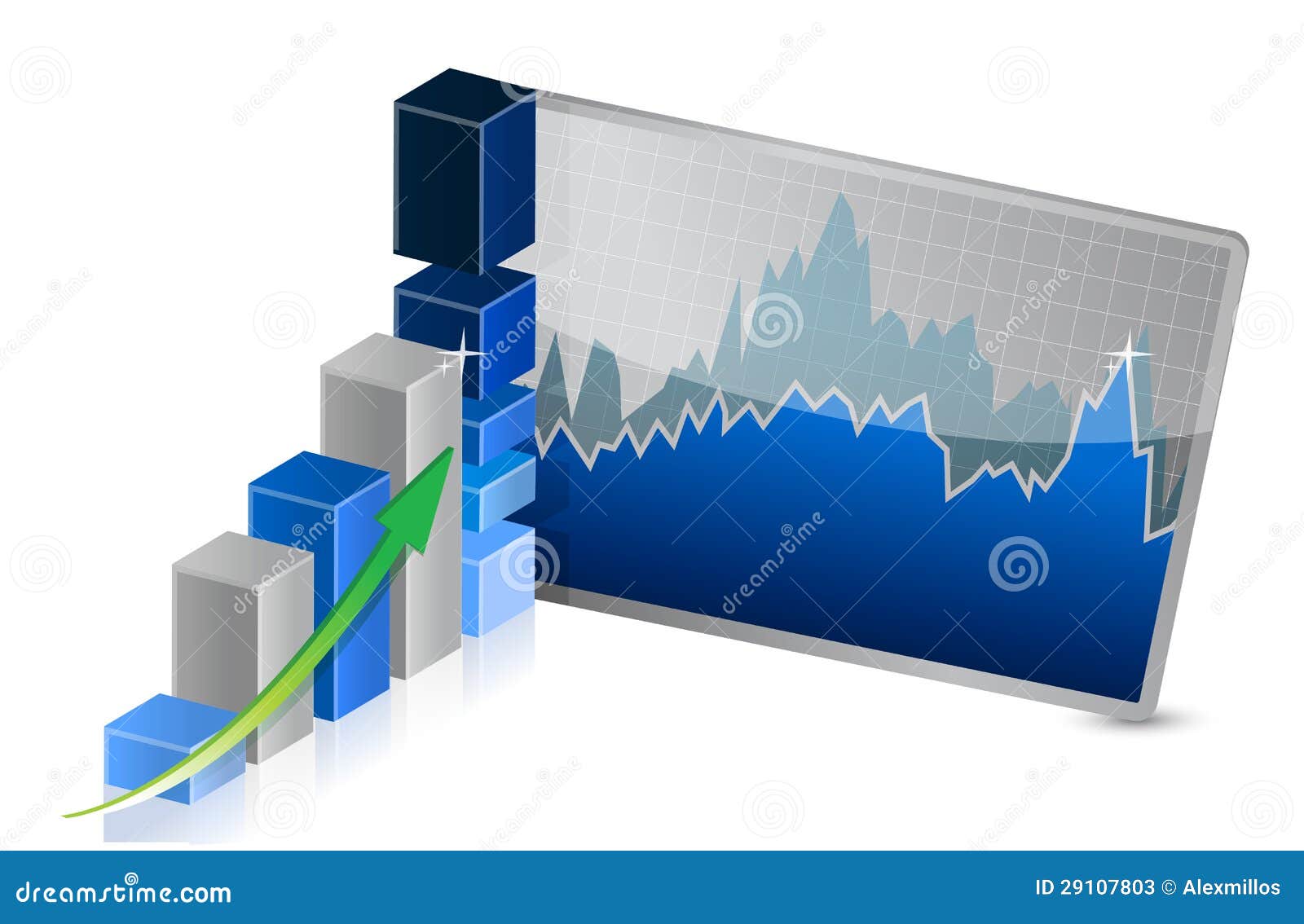 Business Graph with Stocks Showing Profits Stock Illustration ...