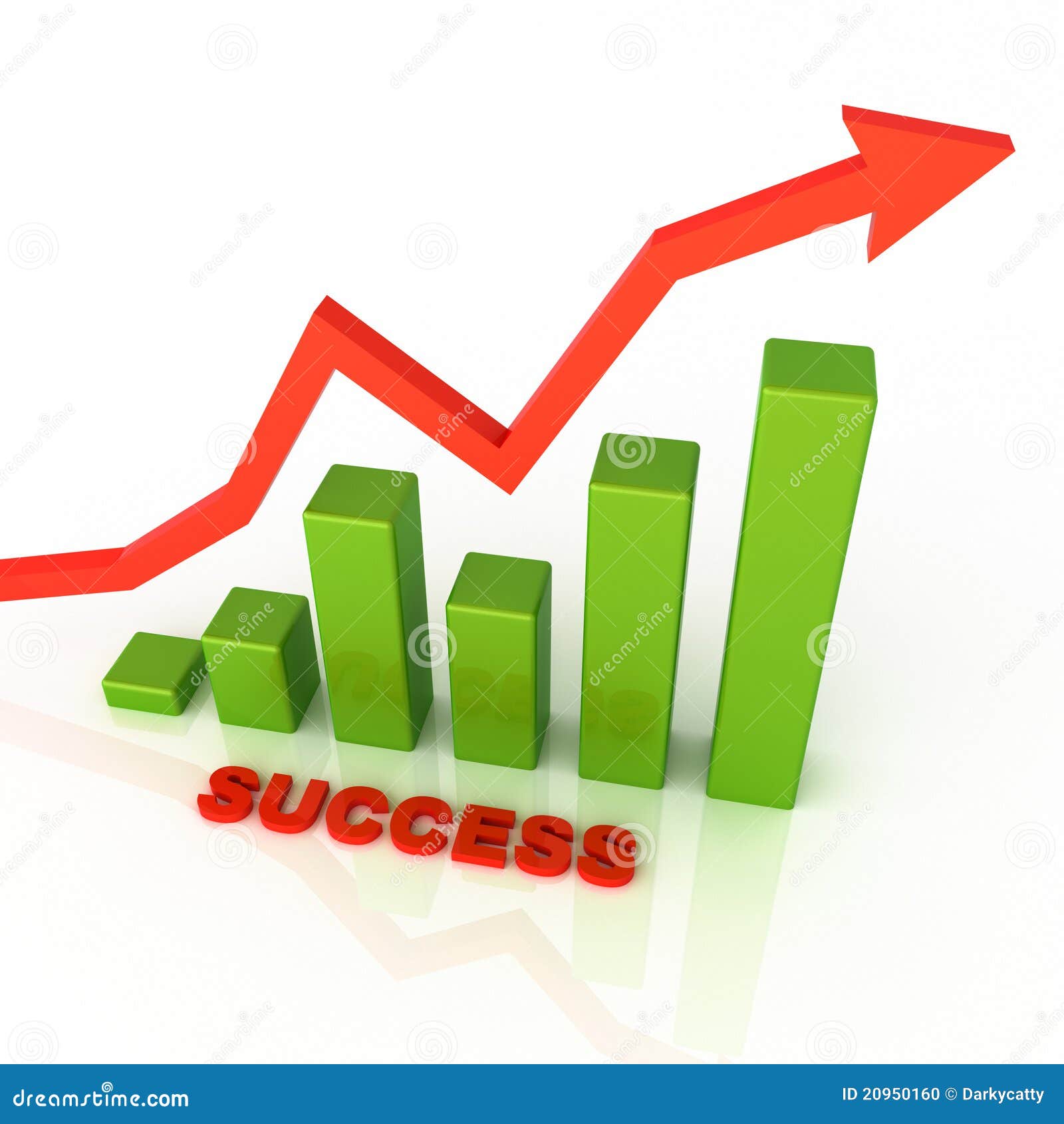 Business Graph with Success Stock Illustration - Illustration of green ...