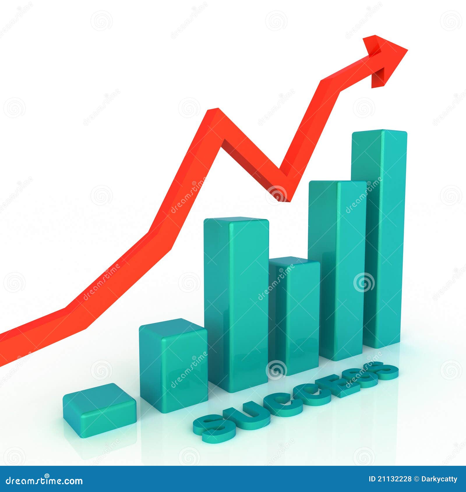 Business Graph with Success Stock Illustration - Illustration of ...