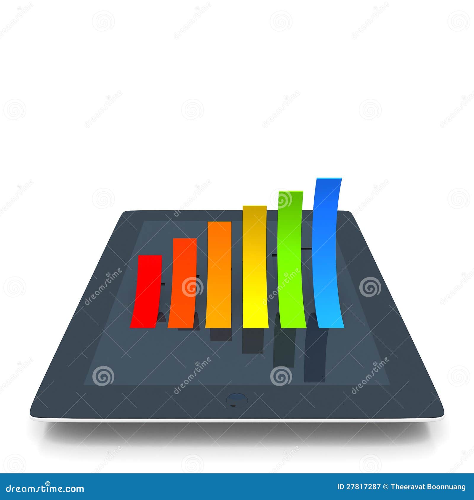 Business graph on tablet stock illustration. Illustration of growth ...