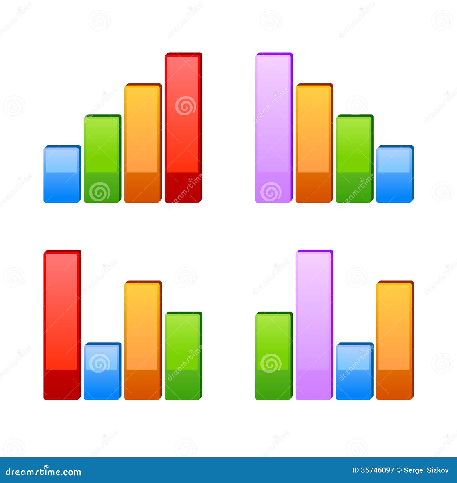 Business Graph. Vector Growth Progress Stock Vector - Illustration of ...