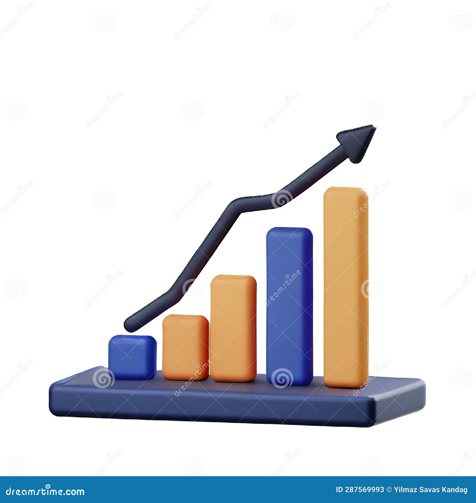 Business Graph on a White Background. Stock Illustration - Illustration ...