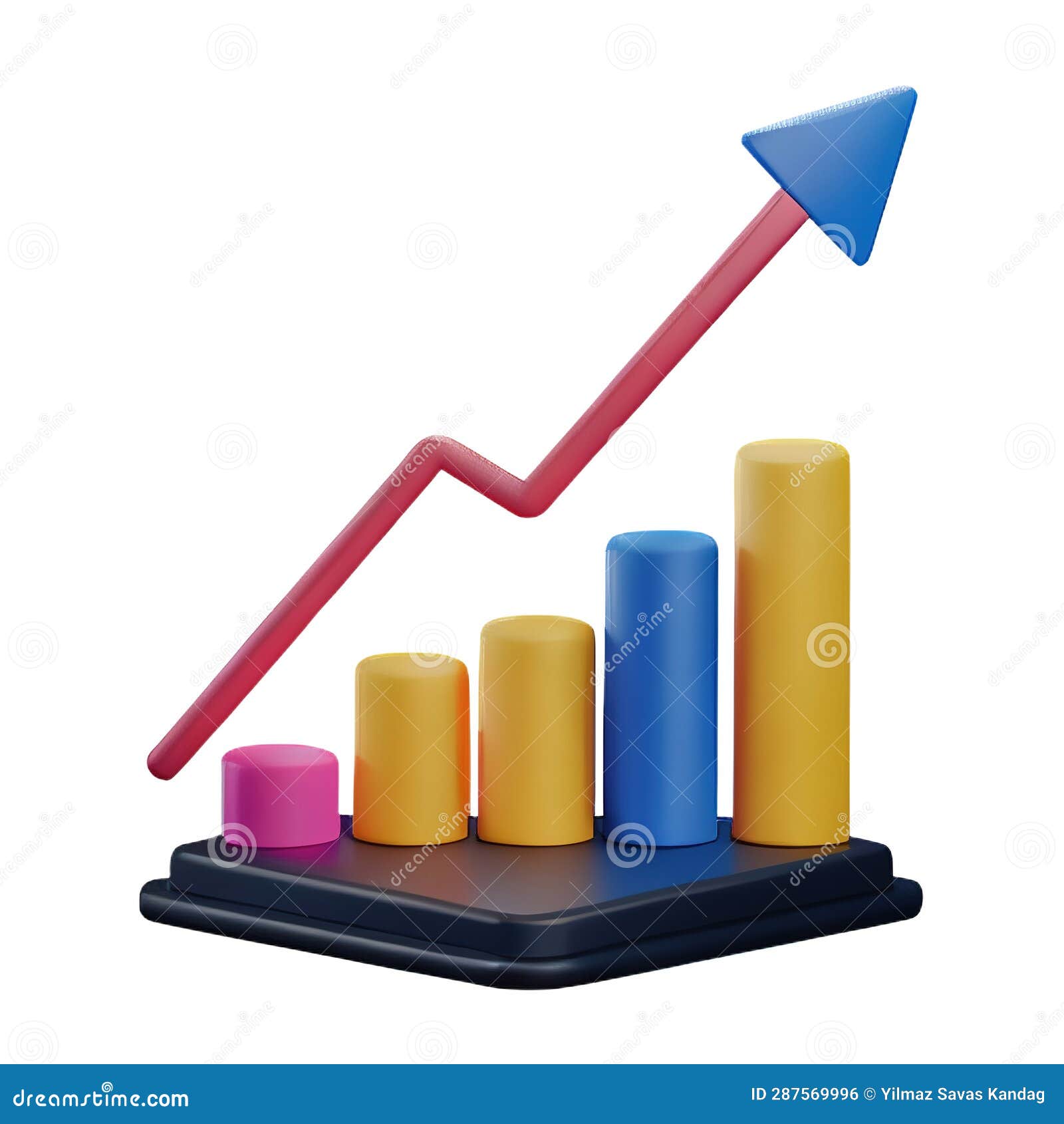 Business Graph on a White Background. Stock Illustration - Illustration ...