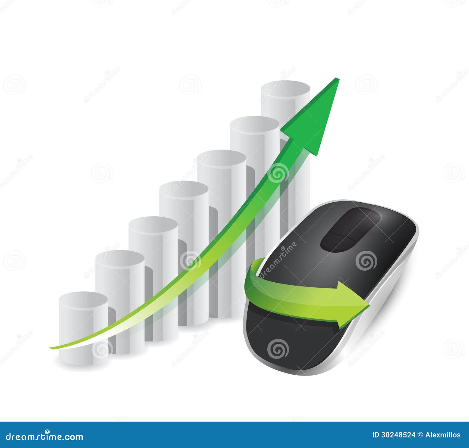 Business Graph Wireless Computer Mouse Stock Illustration ...