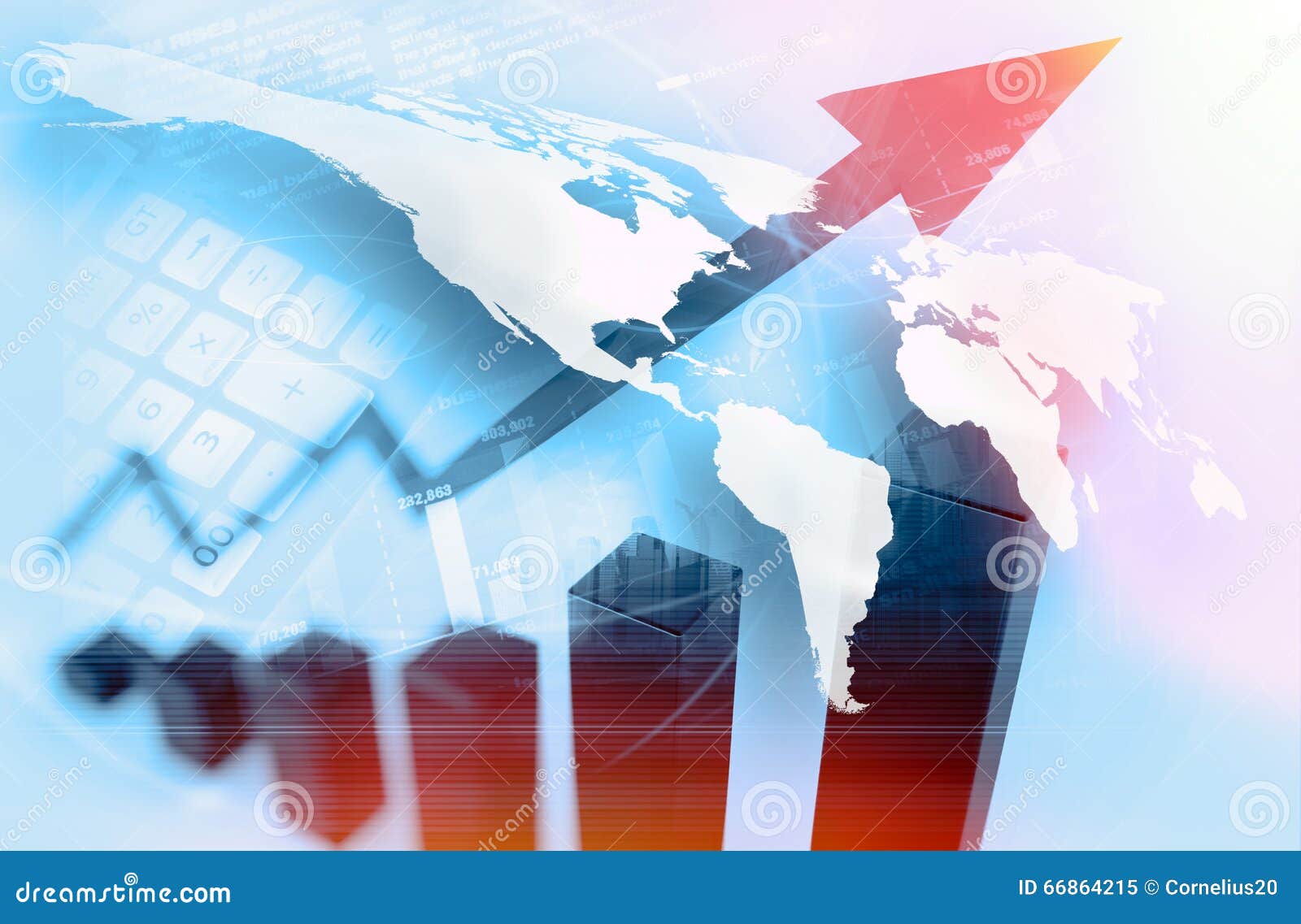 Business Graph and World Map Stock Illustration - Illustration of black ...