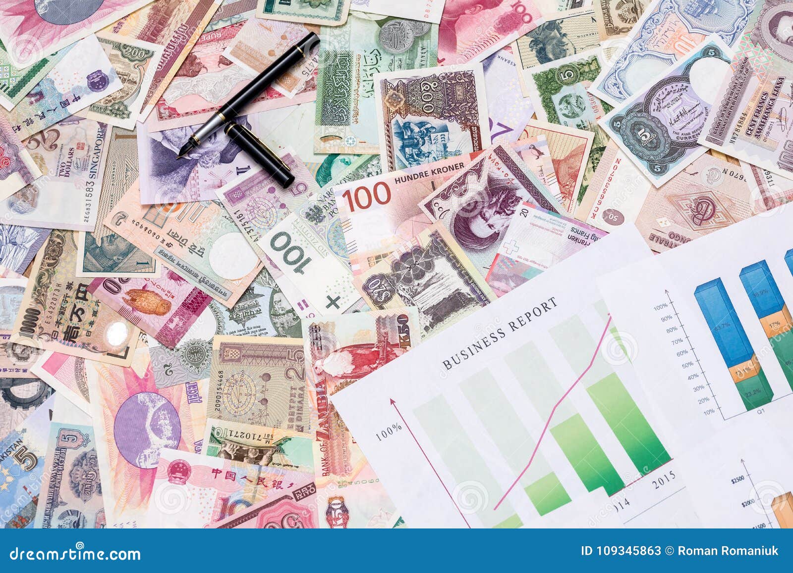 Business Graph World Paper Currency Stock Image - Image of exchange ...