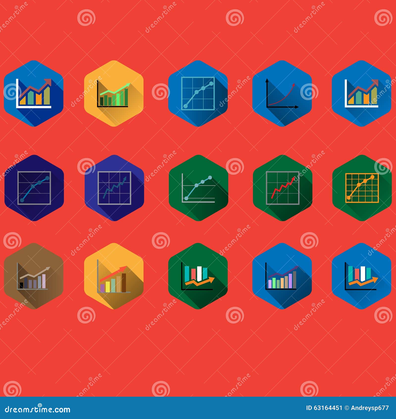 Business Graphics in Flat Design with Long Shadows Stock Vector ...