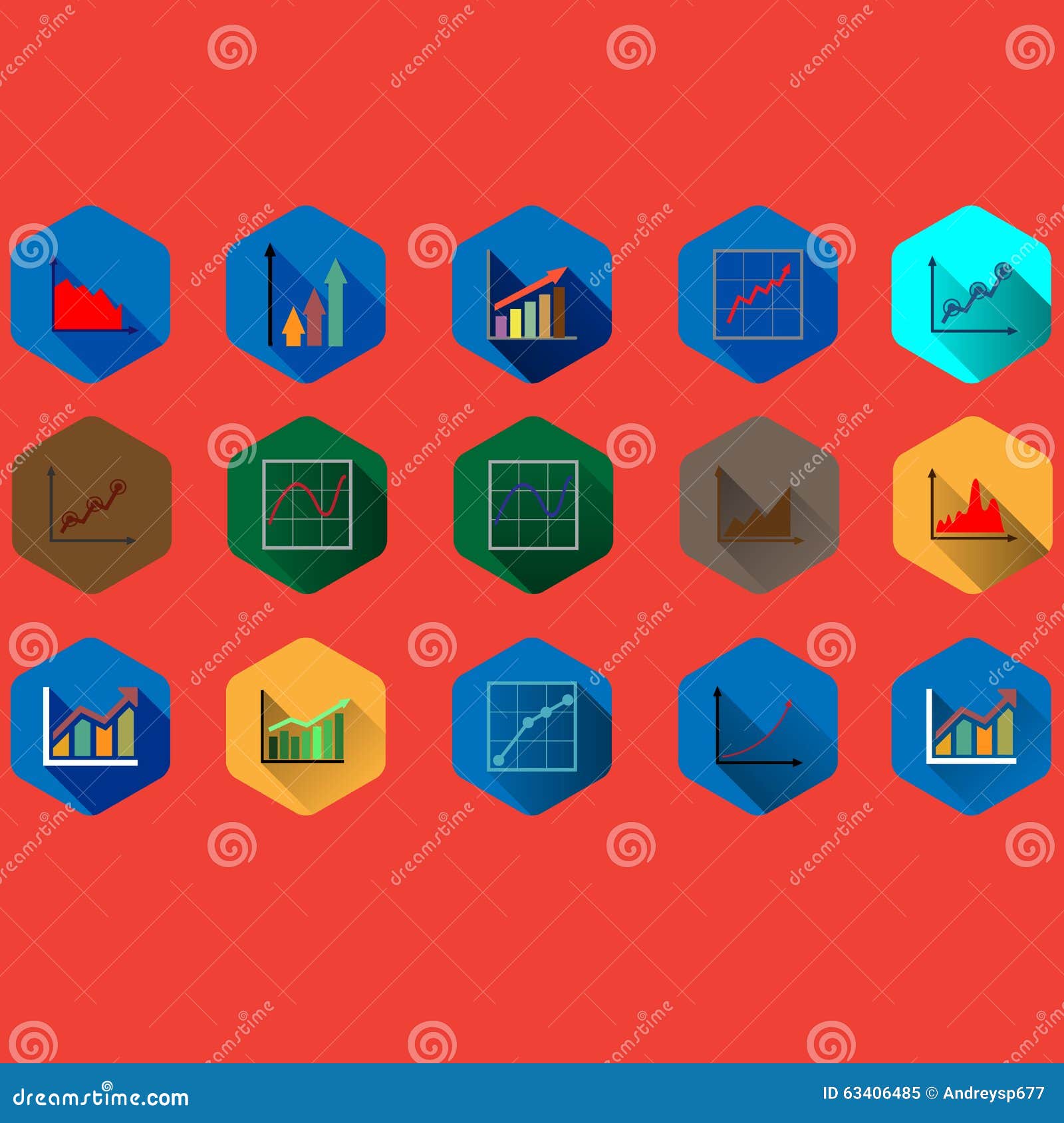 Business Graphics in Flat Design with Long Shadows Stock Vector ...