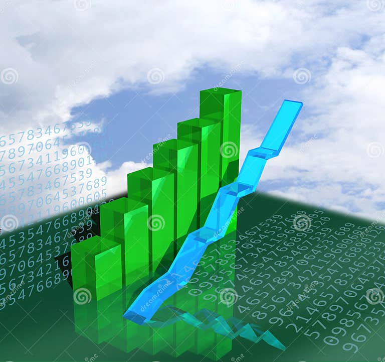 Business Graphics Showing Growth Stock Illustration - Illustration of ...
