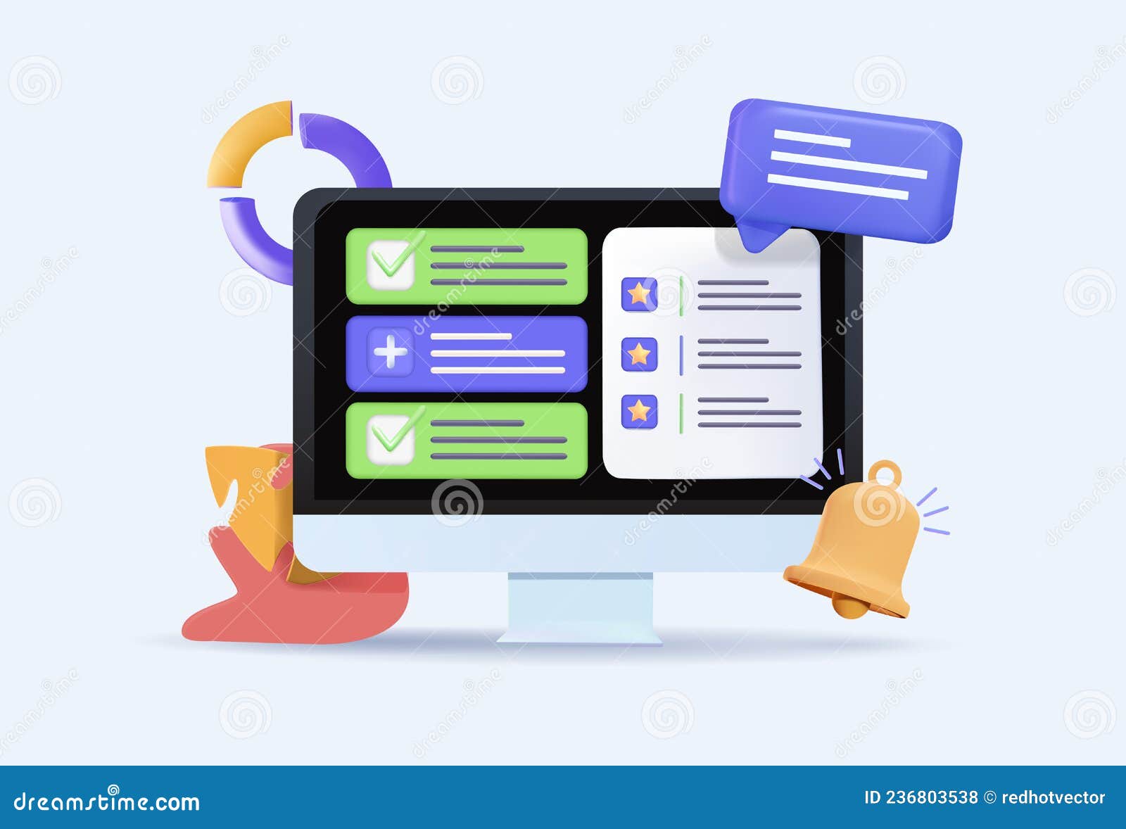 Business Graphics Tasks Scheduling Concept. 3d Realistic Vector ...