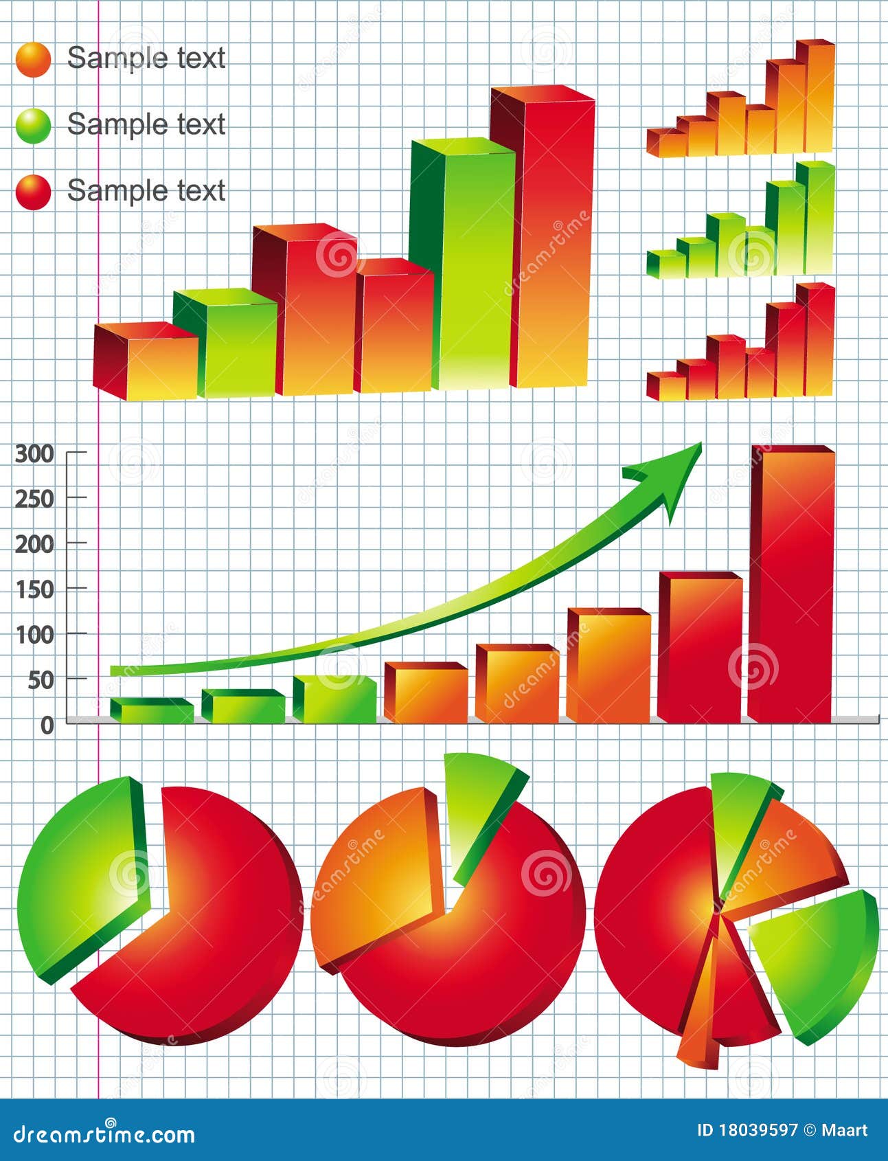 Business graphs stock vector. Illustration of arrow, dimensional - 18039597