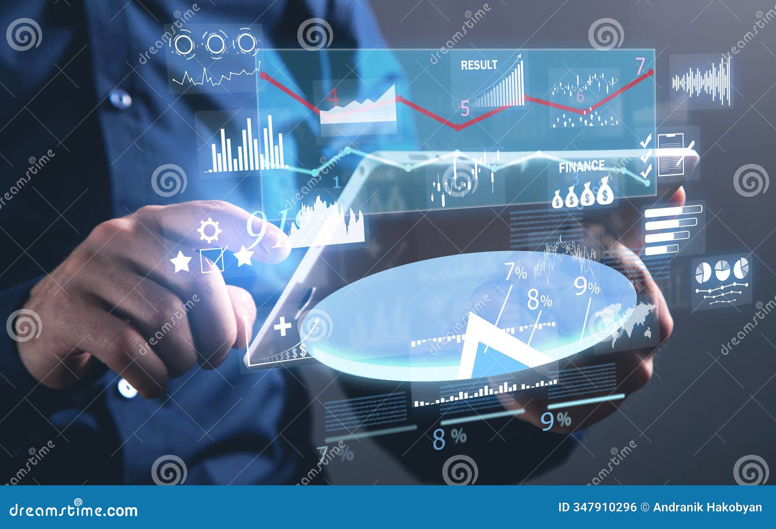 Business Graphs and Charts. Financial Growth Charts Stock Illustration ...