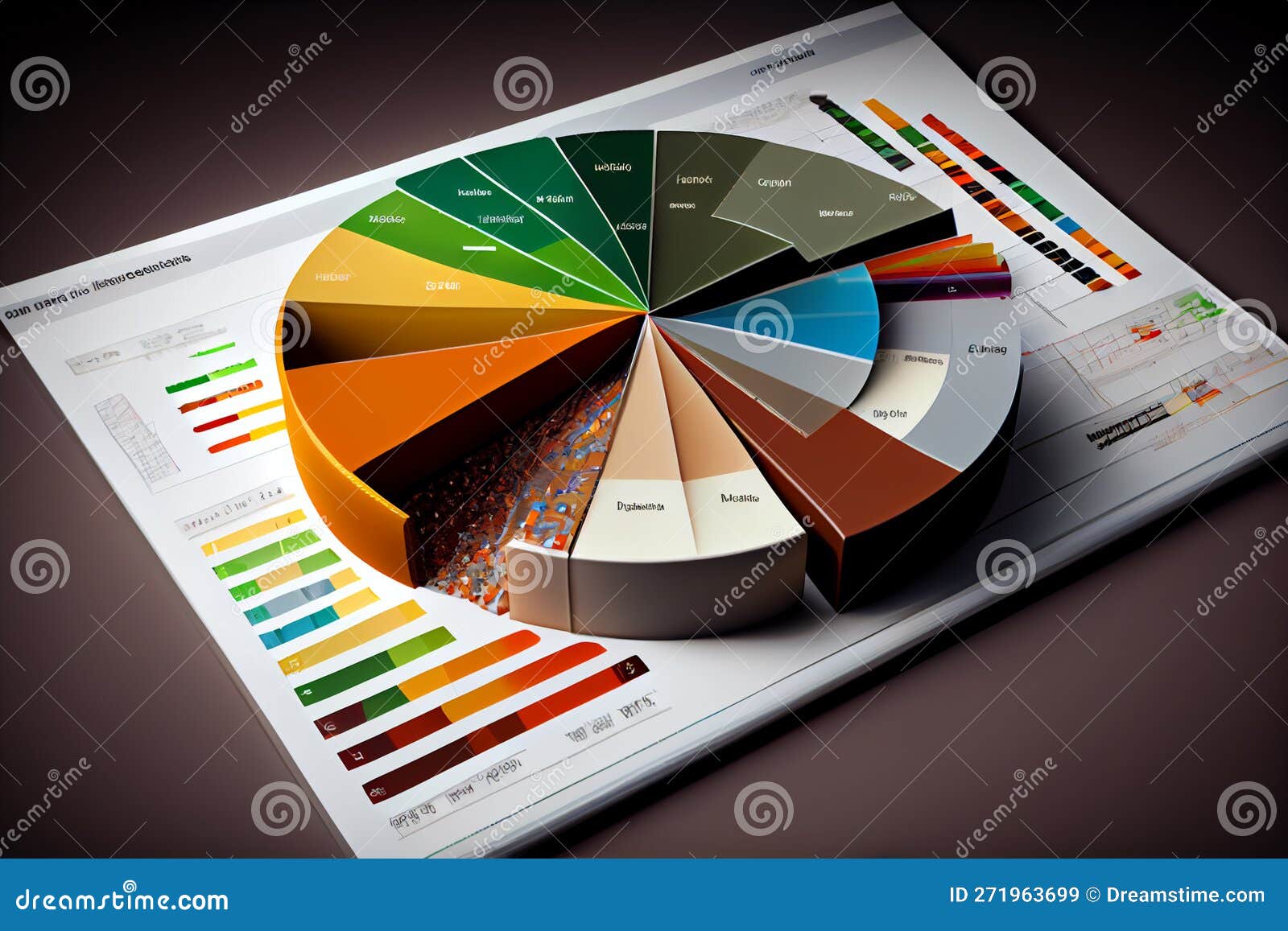 Business Graphs and Charts on Table. Financial Development, Banking ...