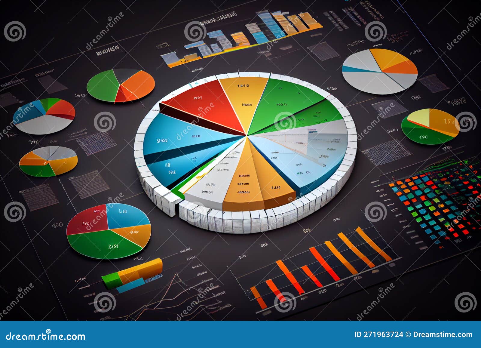 Business Graphs and Charts on Table. Financial Development, Banking ...