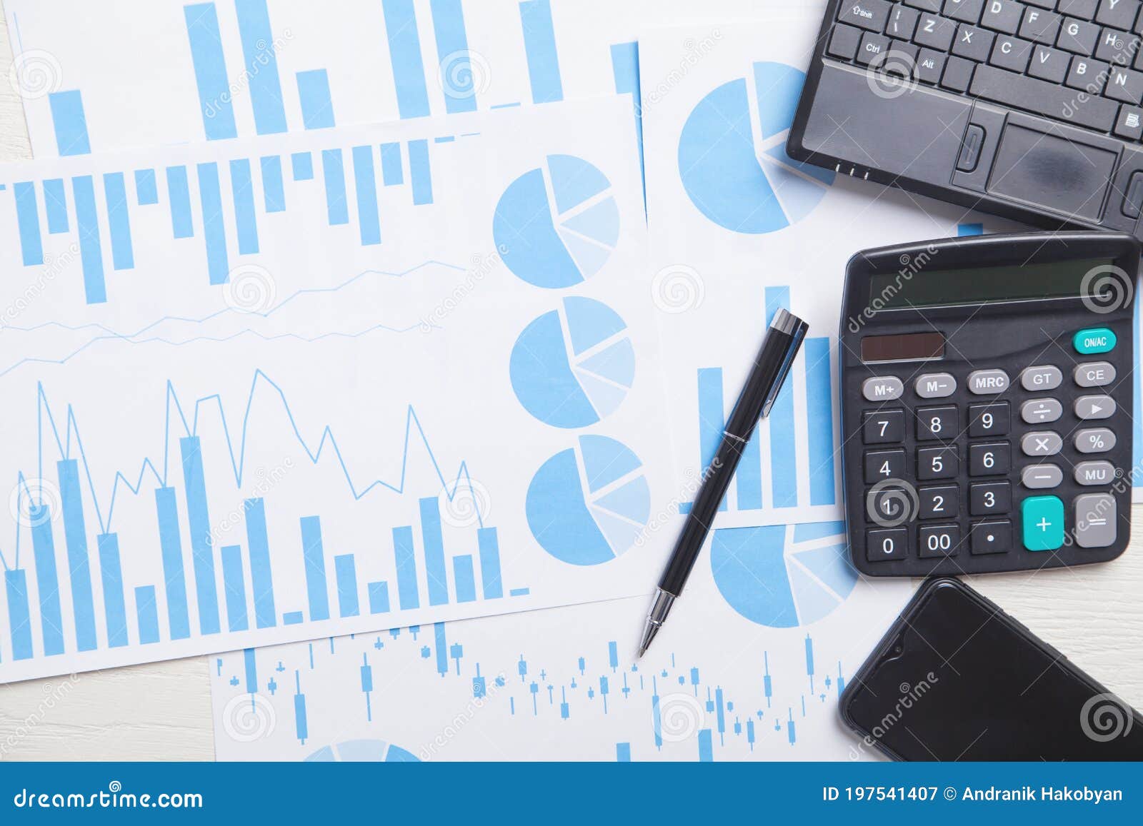 Business Graphs and Business Objects. Accounting Stock Image - Image of ...