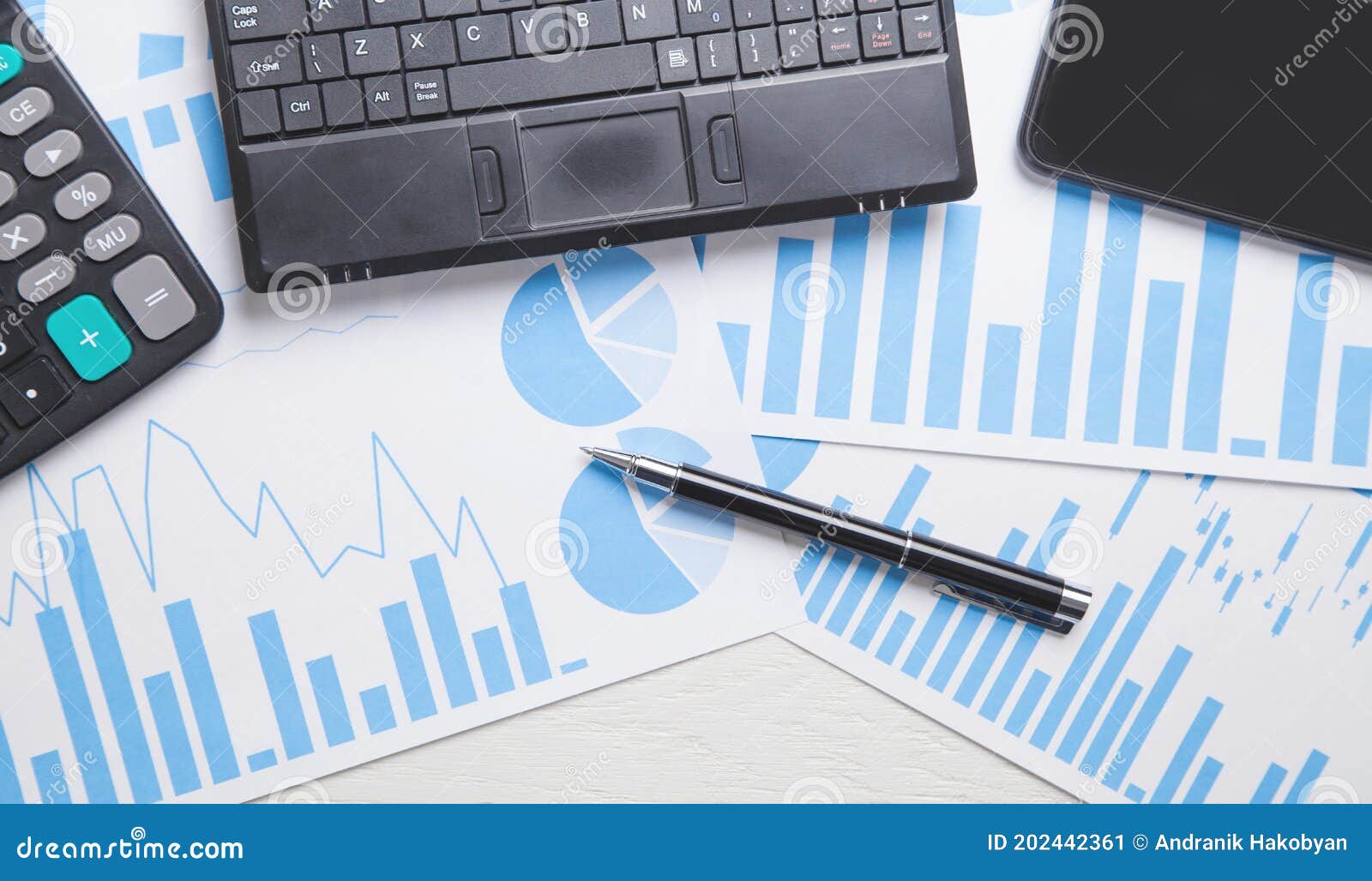 Business Graphs and Business Objects. Accounting Stock Image - Image of ...