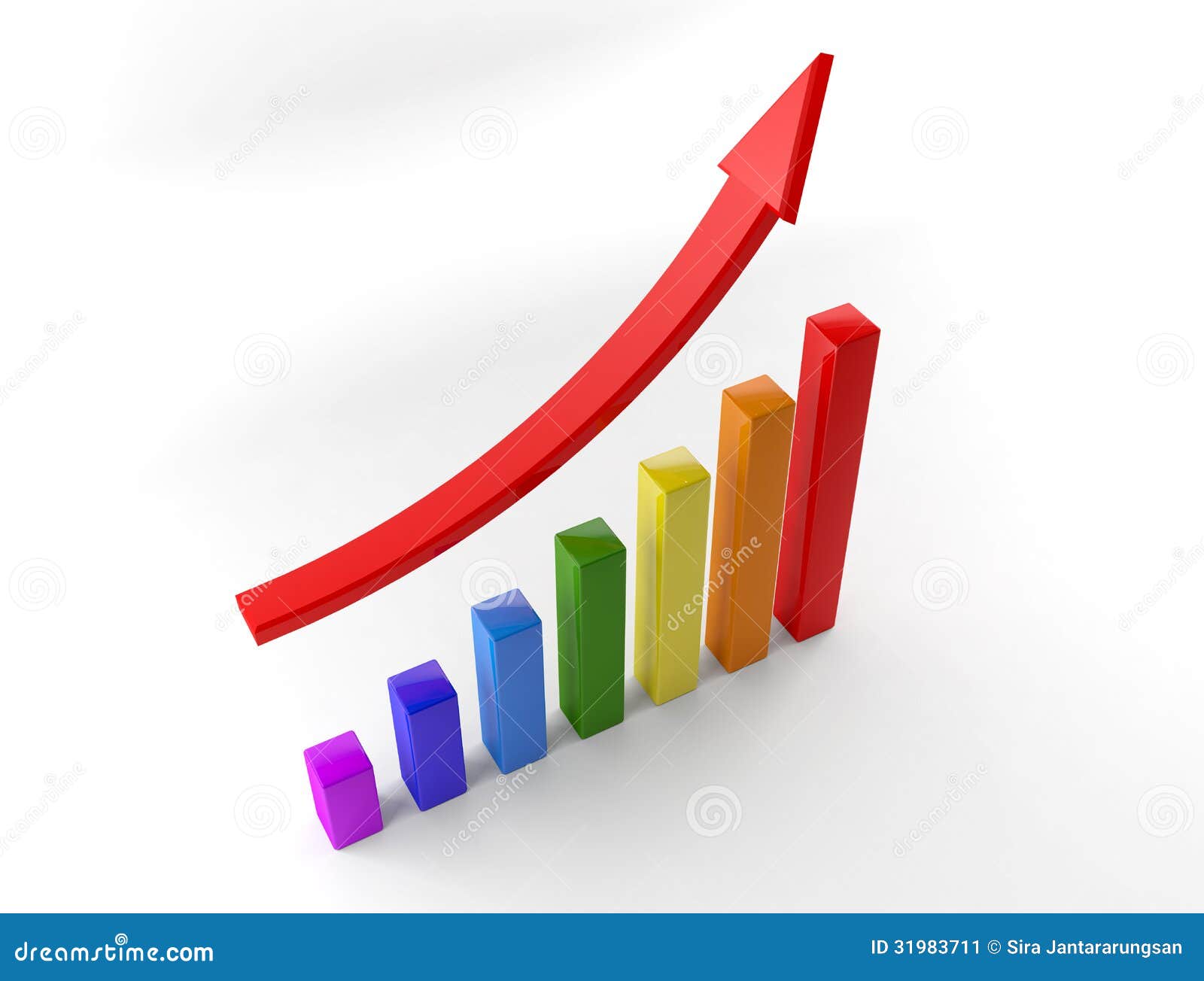 Business Graphs with Red Rising Arrow Stock Illustration - Illustration ...