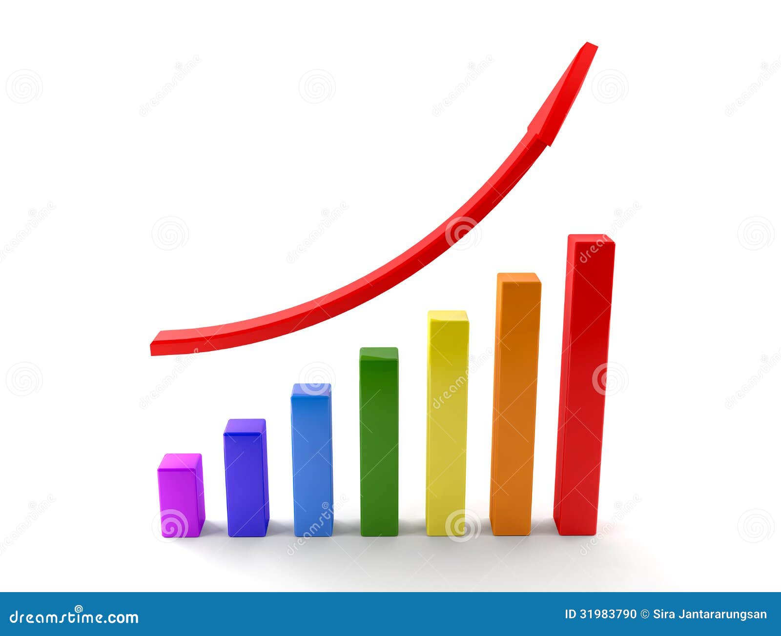 Business Graphs with Red Rising Arrow Stock Illustration - Illustration ...