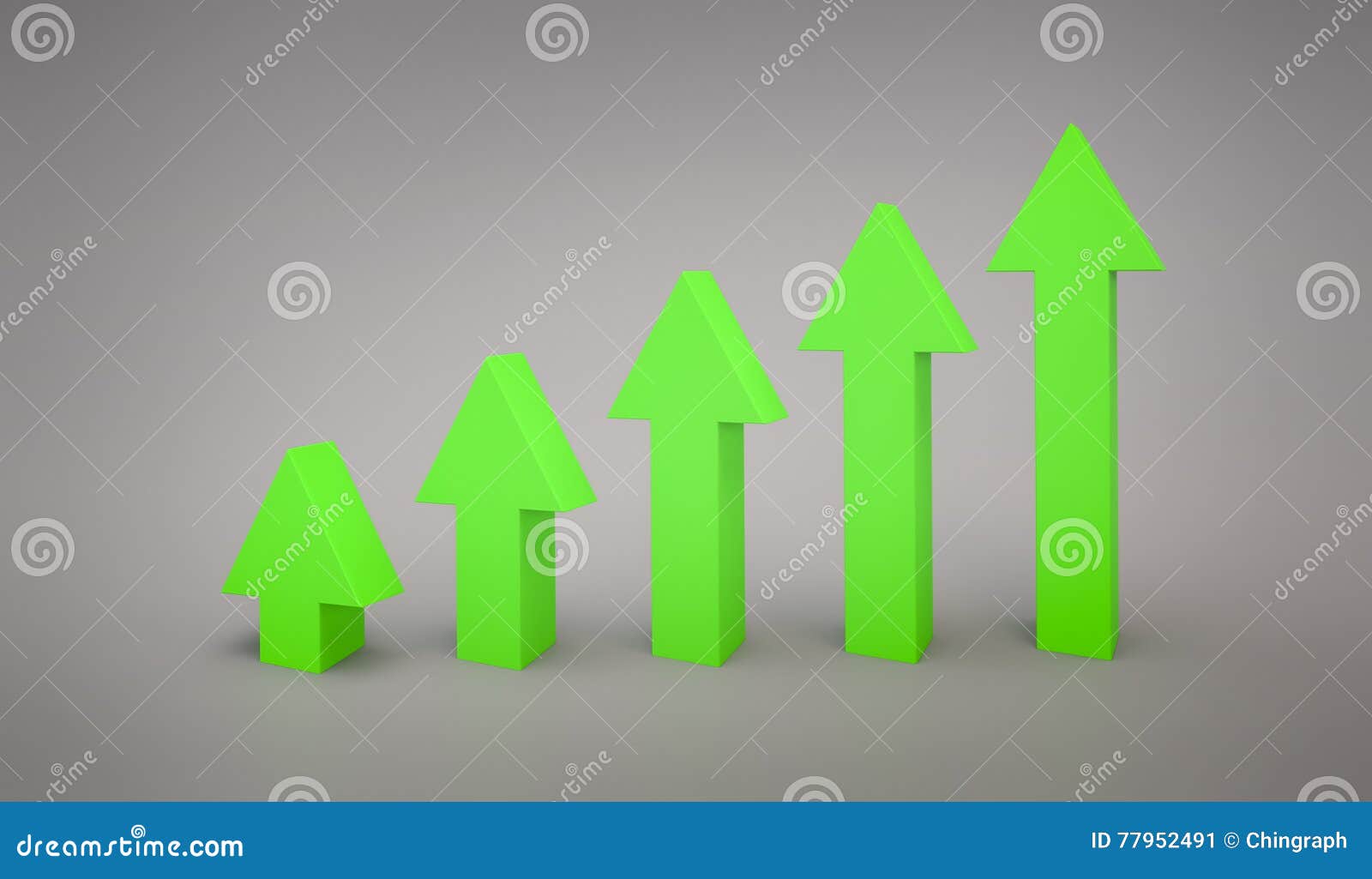Business Green Arrow Line Graph Pointing Up 3d Rendering Stock ...