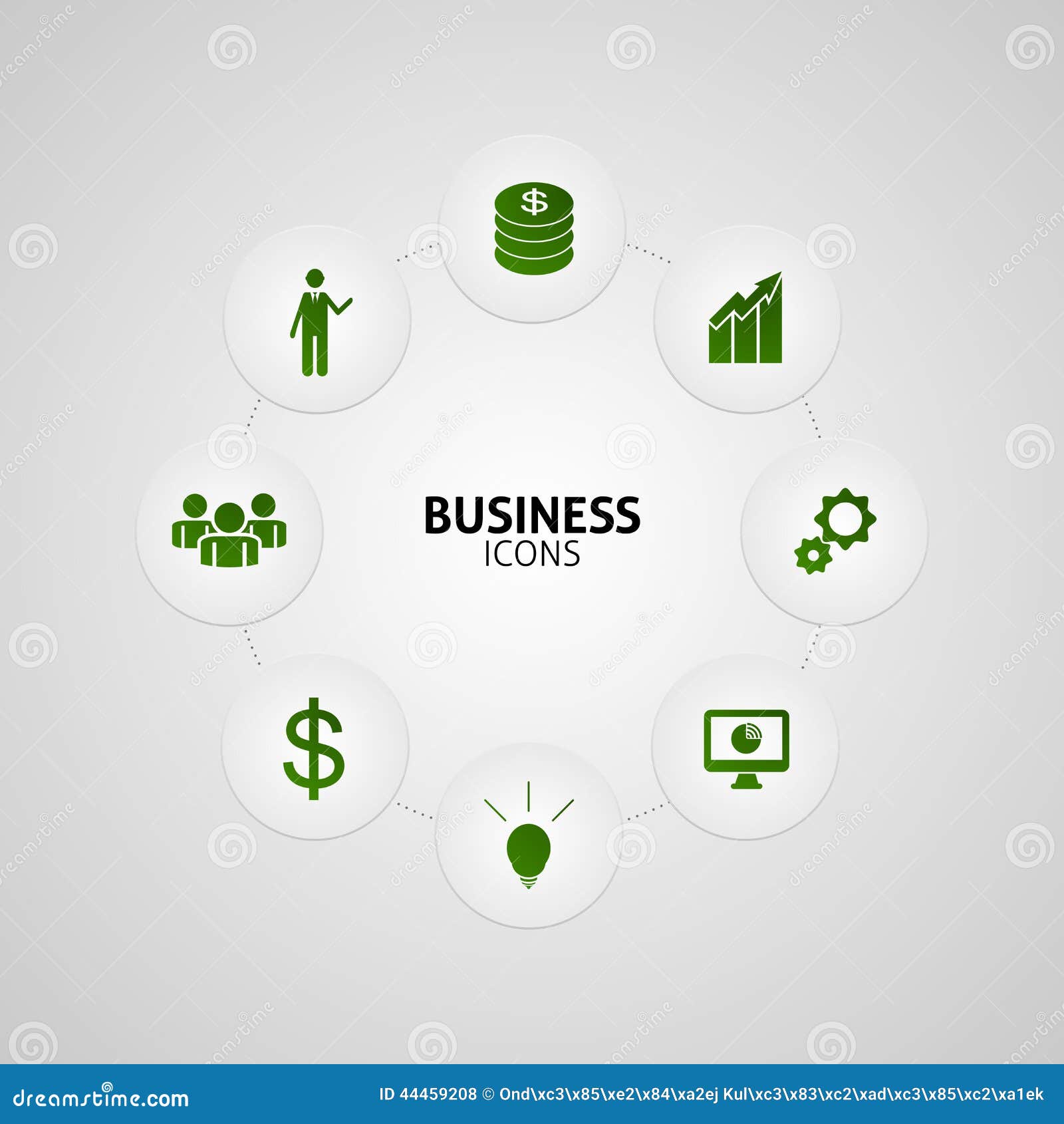 Business Green Icons in Button Vector Stock Vector - Illustration of ...