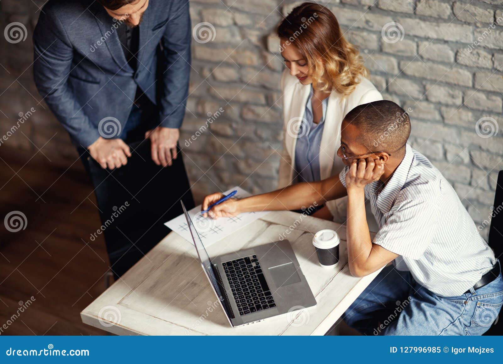 Business Group Drawing Draft of Business Plan Stock Image - Image of ...