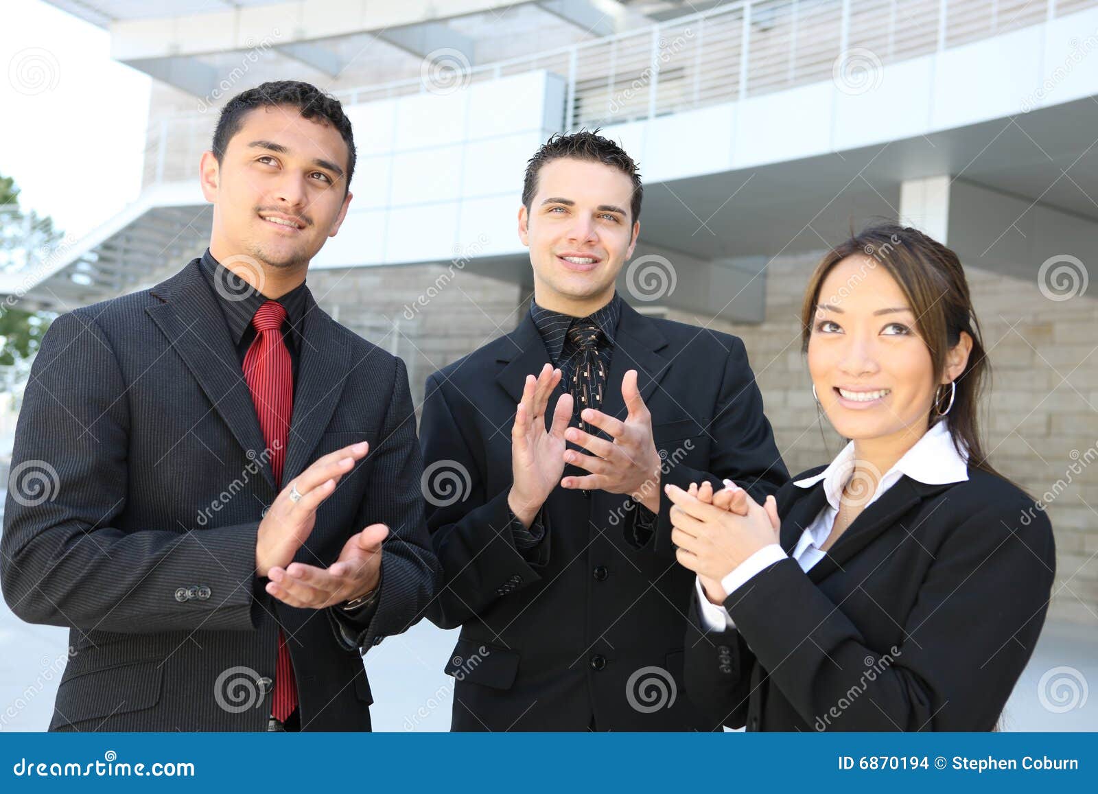 Business Group (Focus on Man in Middle) Stock Photo - Image of ...