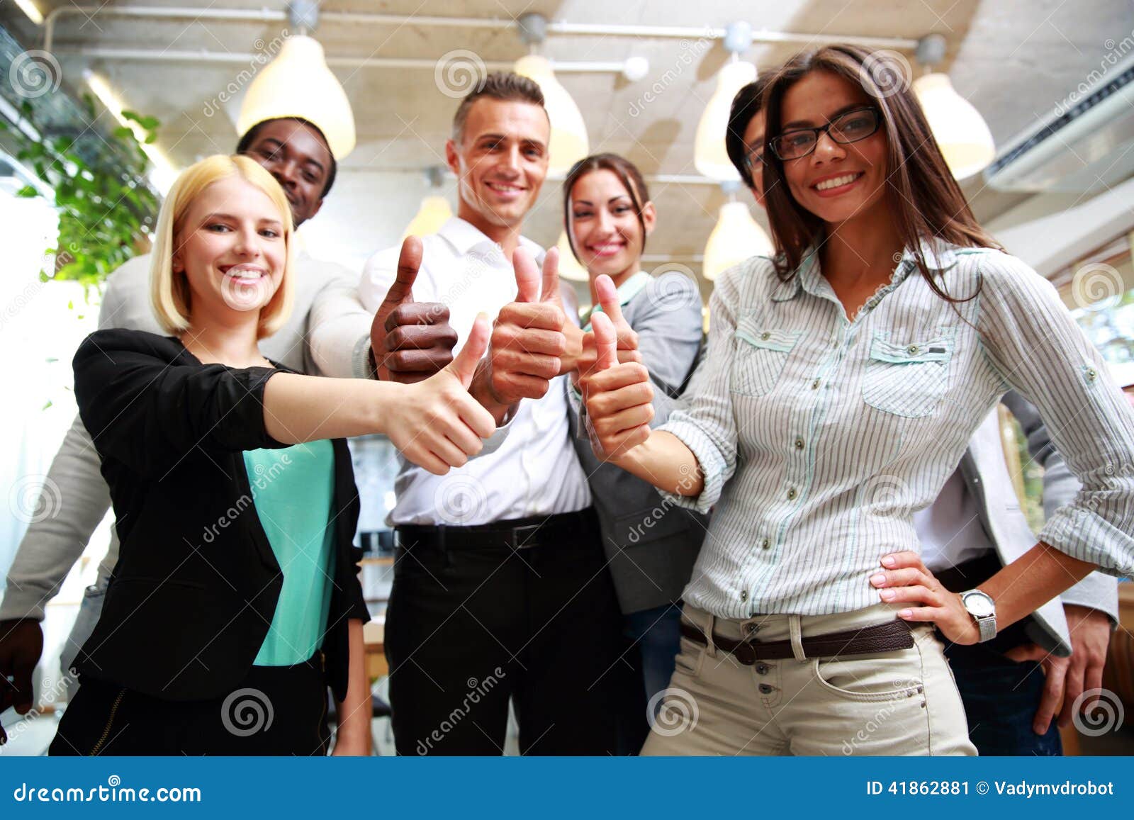 Business Group Giving Thumbs Up Stock Image - Image of caucasian ...