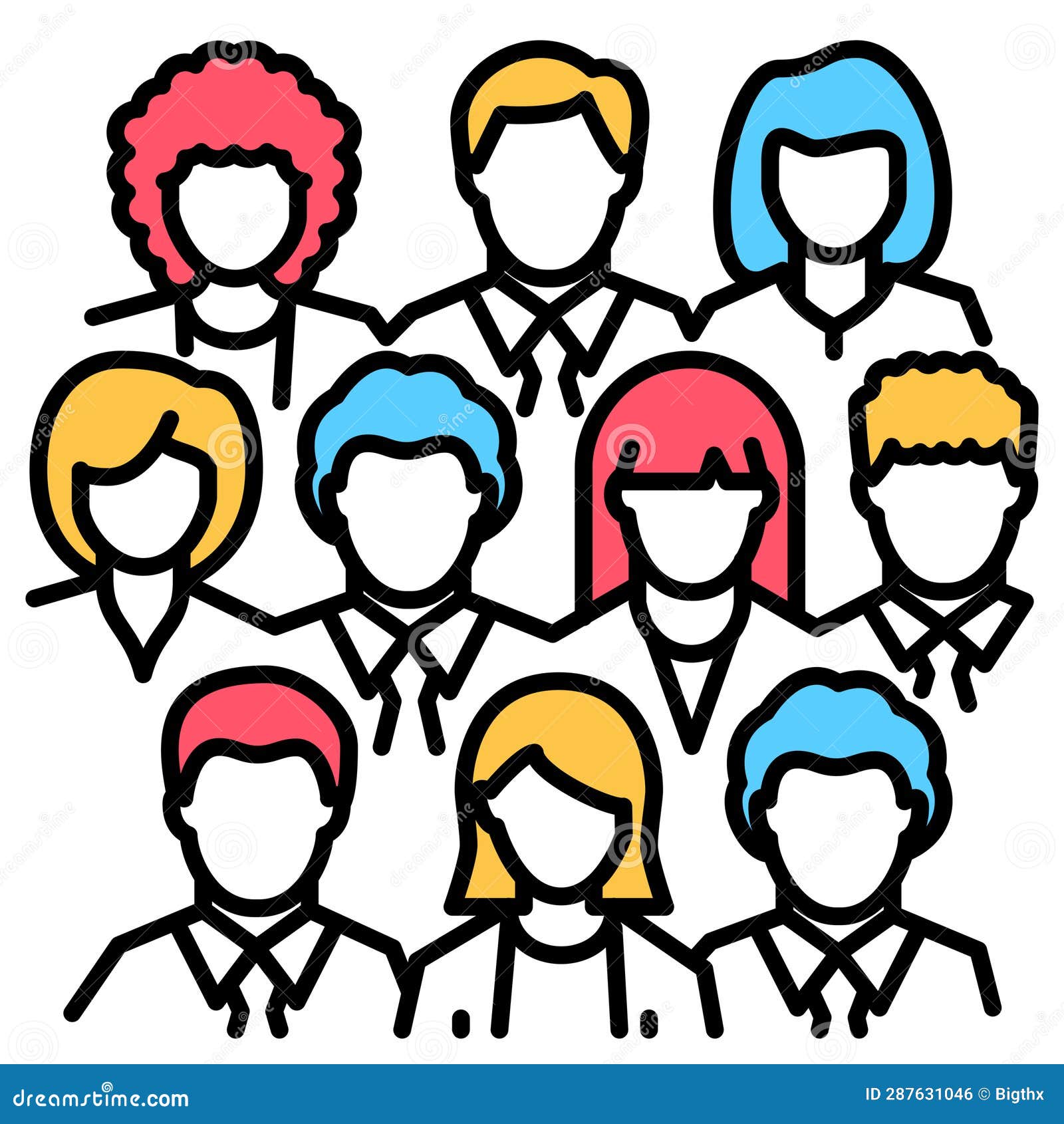 Business Group Icon Set. Avatar Profile Team Work Icon Vector Logo ...
