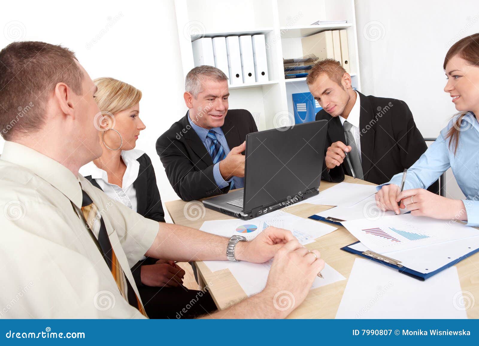 Business Group at the Meeting Stock Image - Image of laptop, corporate ...