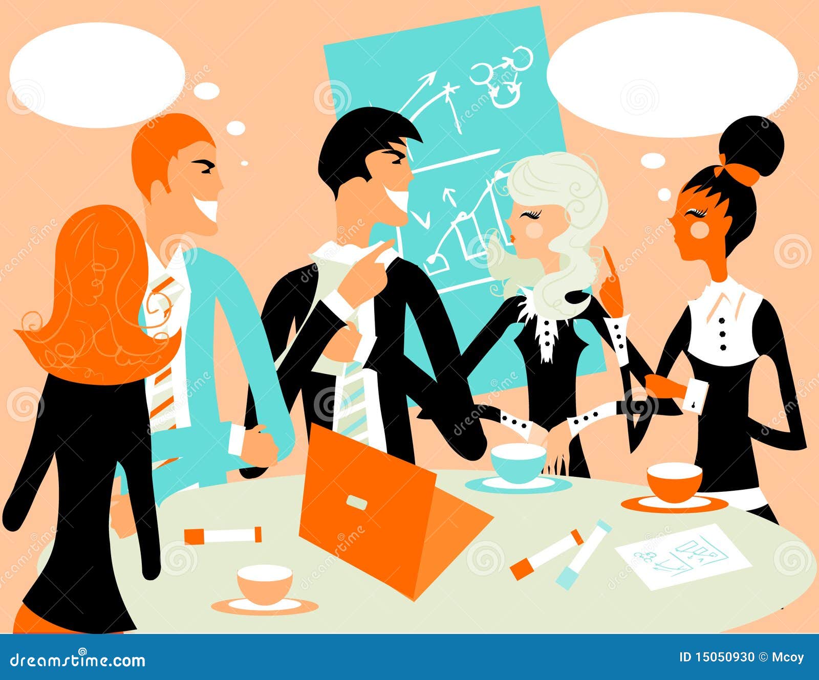 Business Group Meeting Portrait Stock Illustration - Illustration of ...